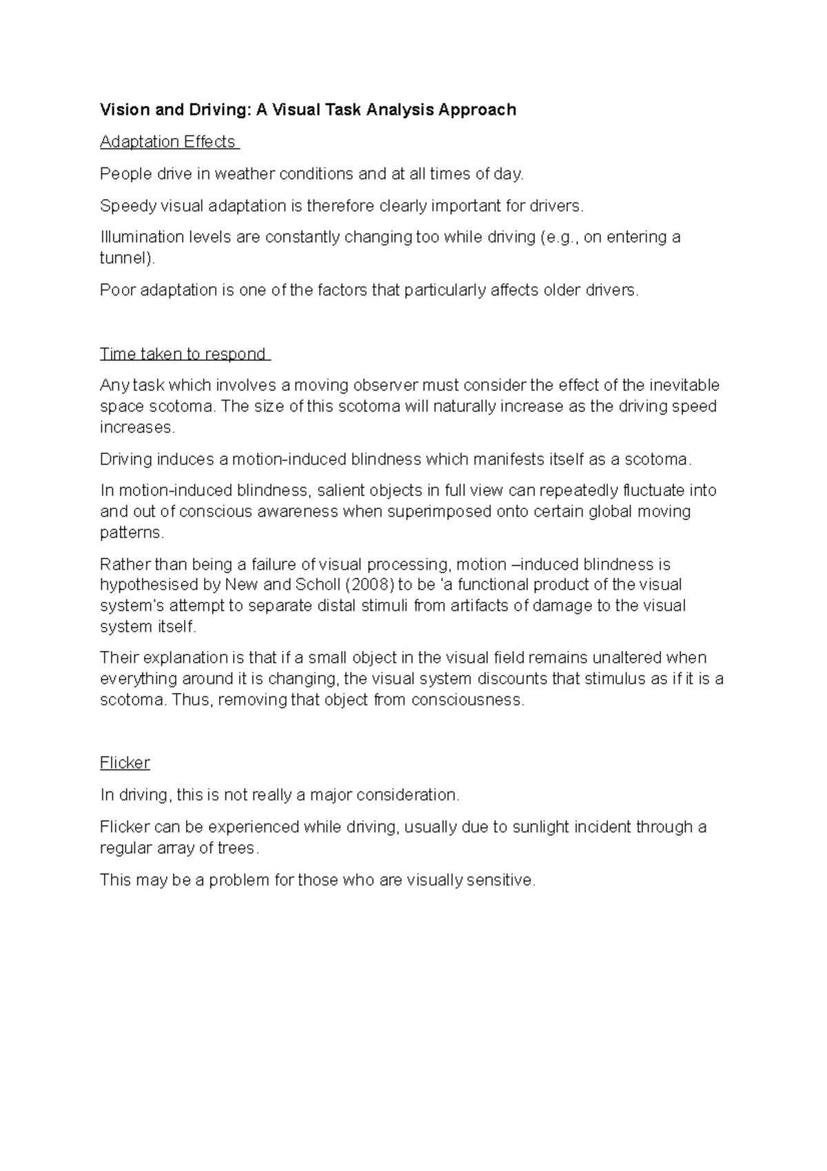 Vision and Driving - notes - Vision and Driving: A Visual Task Analysis ...