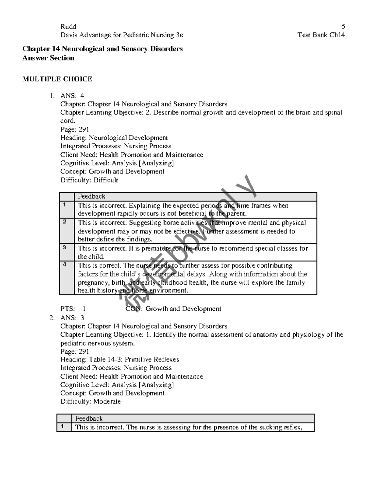 Test bank pediatric nursing critical components of nursing care 3rd ...