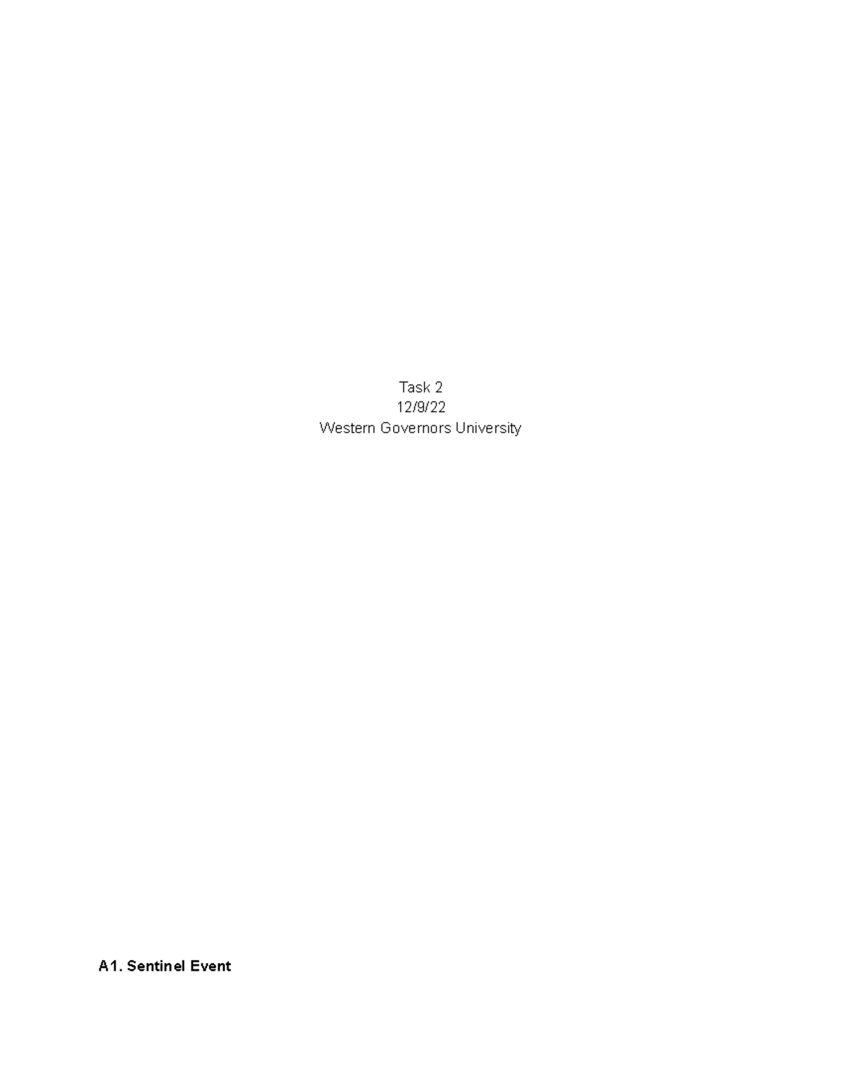 AFT2-Task 2 - aft2- task 2. passed first time - Task 2 12/9/ Western ...