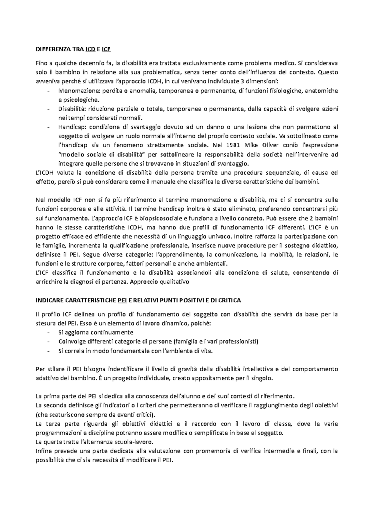 Differenza TRA ICD E ICF - DIFFERENZA TRA ICD E ICF Fino a qualche ...