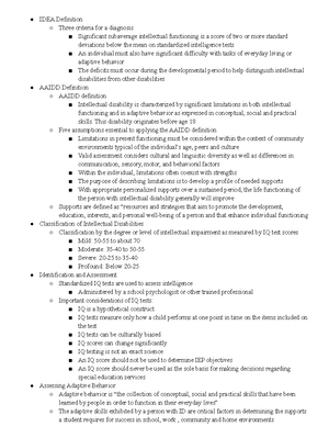 Sped 200 Chapter 1 Notes - Who are exceptional children? Exceptional ...