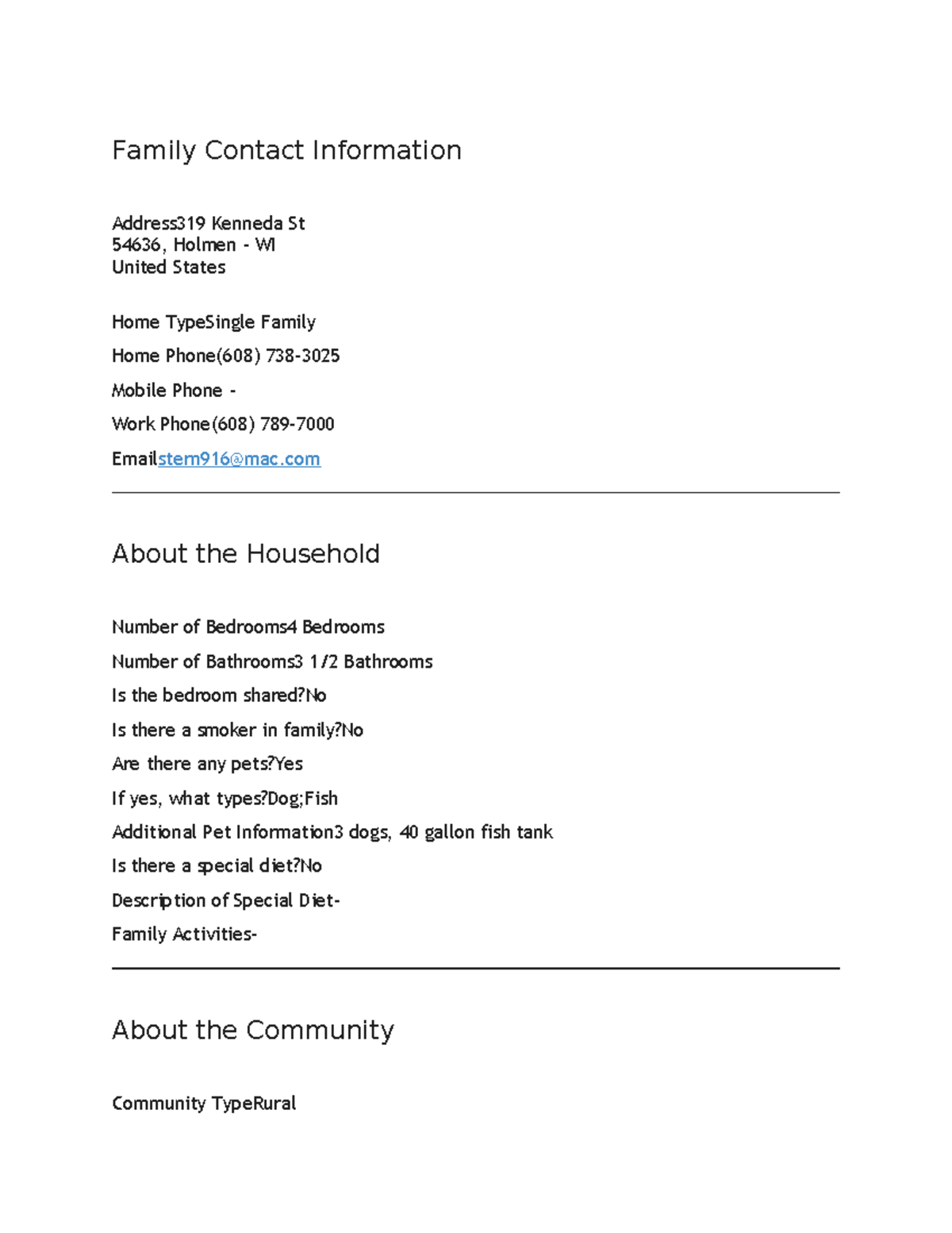 Familia moderna - Family Contact Information Address319 Kenneda St ...