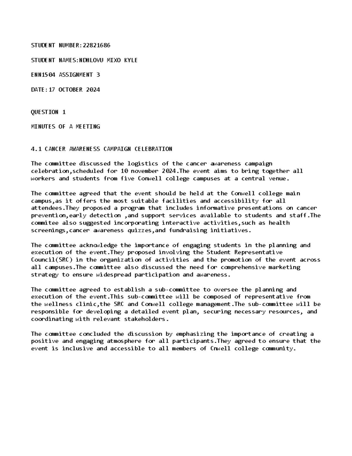 ENN1504 Q1 - Notes - STUDENT NUMBER: STUDENT NAMES:NDHLOVU MIXO KYLE ...