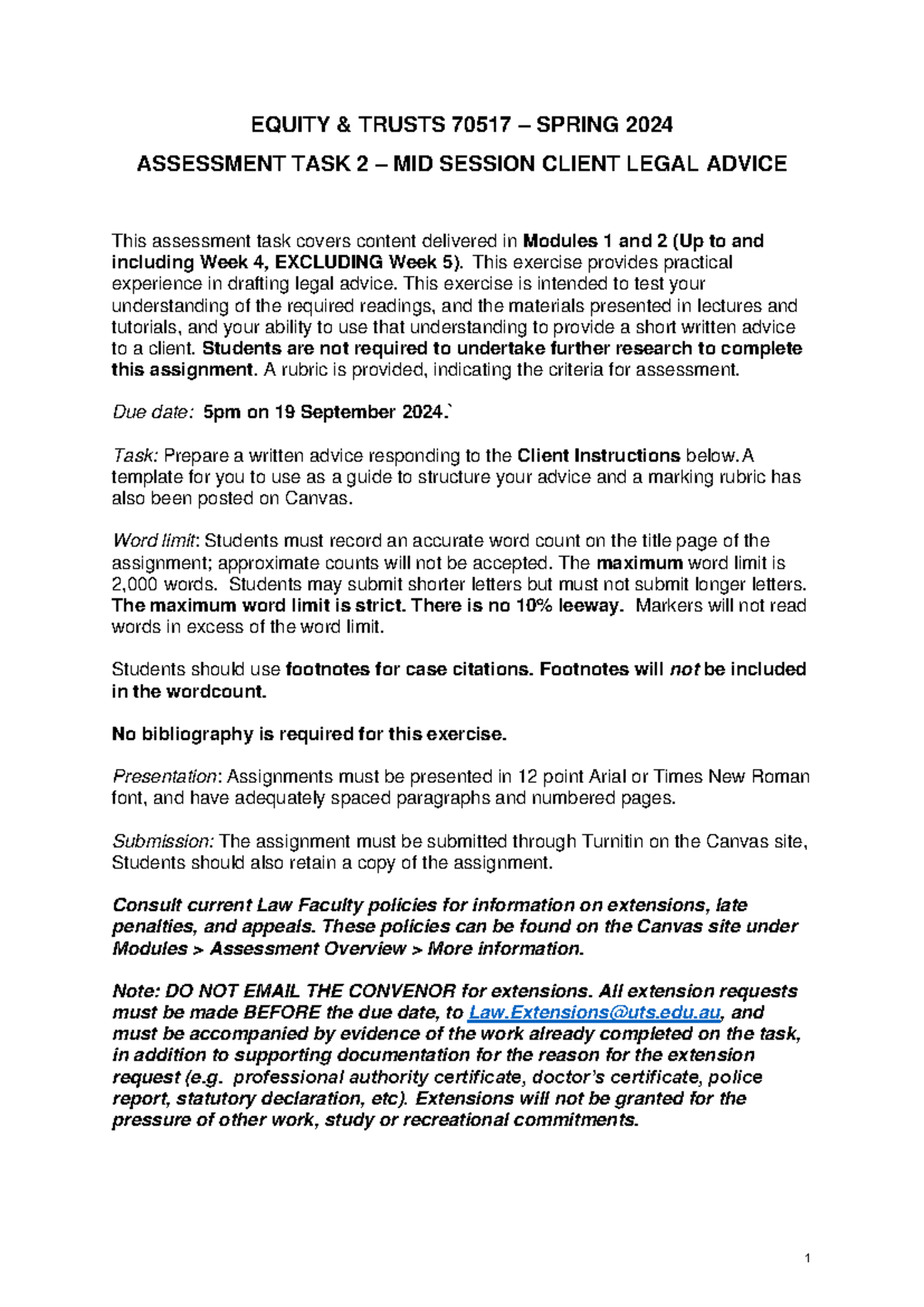 70517 Spring 2024 Task 2 Question Final - EQUITY & TRUSTS 70517 ...