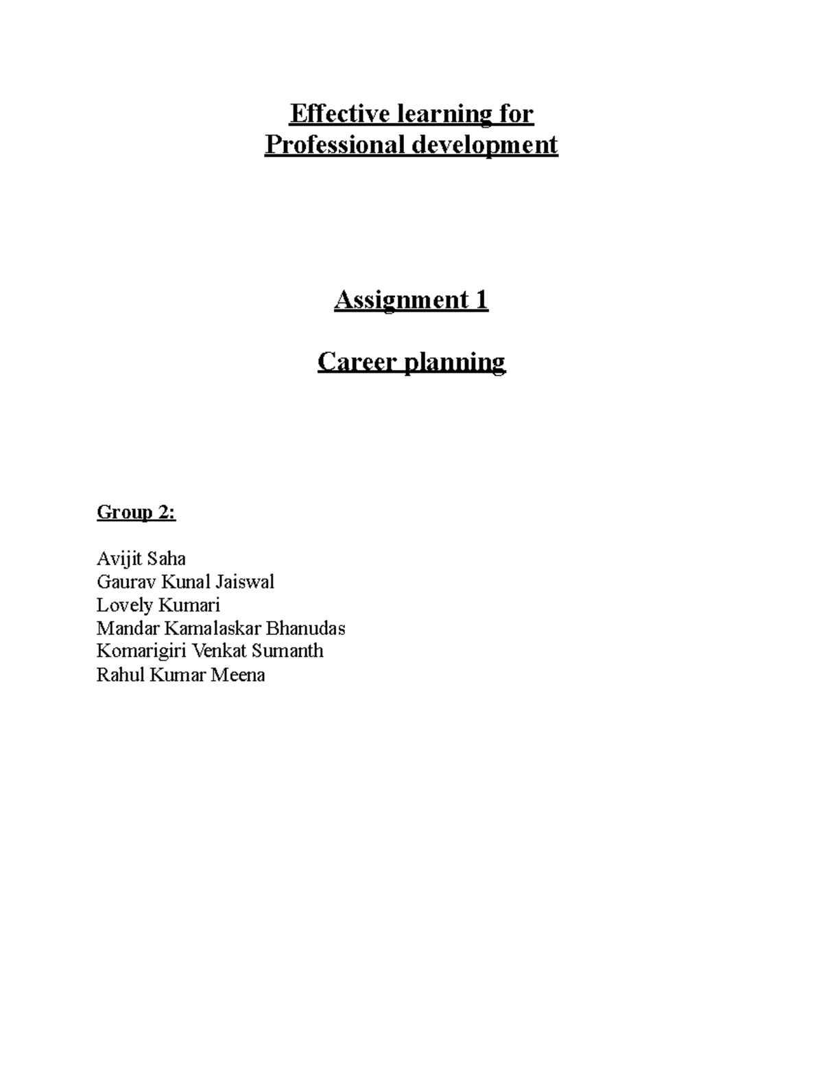 Group 2 Assignment 1 - assignemnt 1 - Effective learning for ...