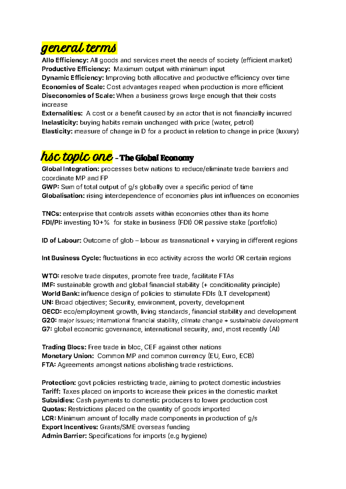 Eco Glossary - general terms Allo Efficiency: All goods and services ...