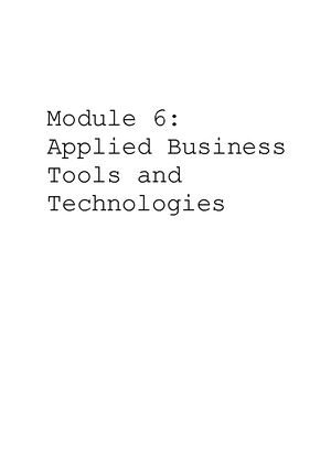 Module 2 applied business tools and technology - Module 2 Applied ...