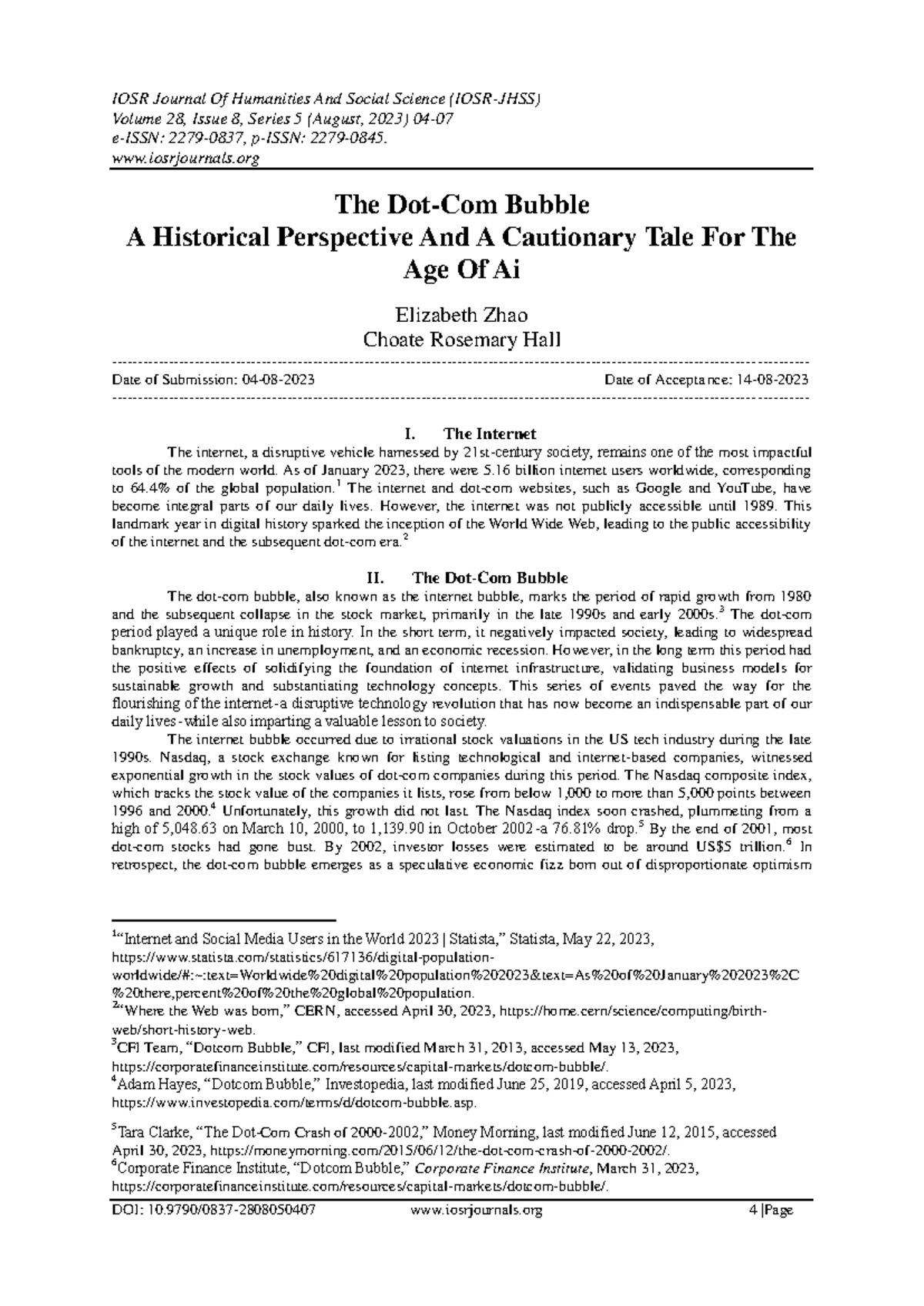 Dot Com Bubble - Managerial Economics - IOSR Journal Of Humanities And ...