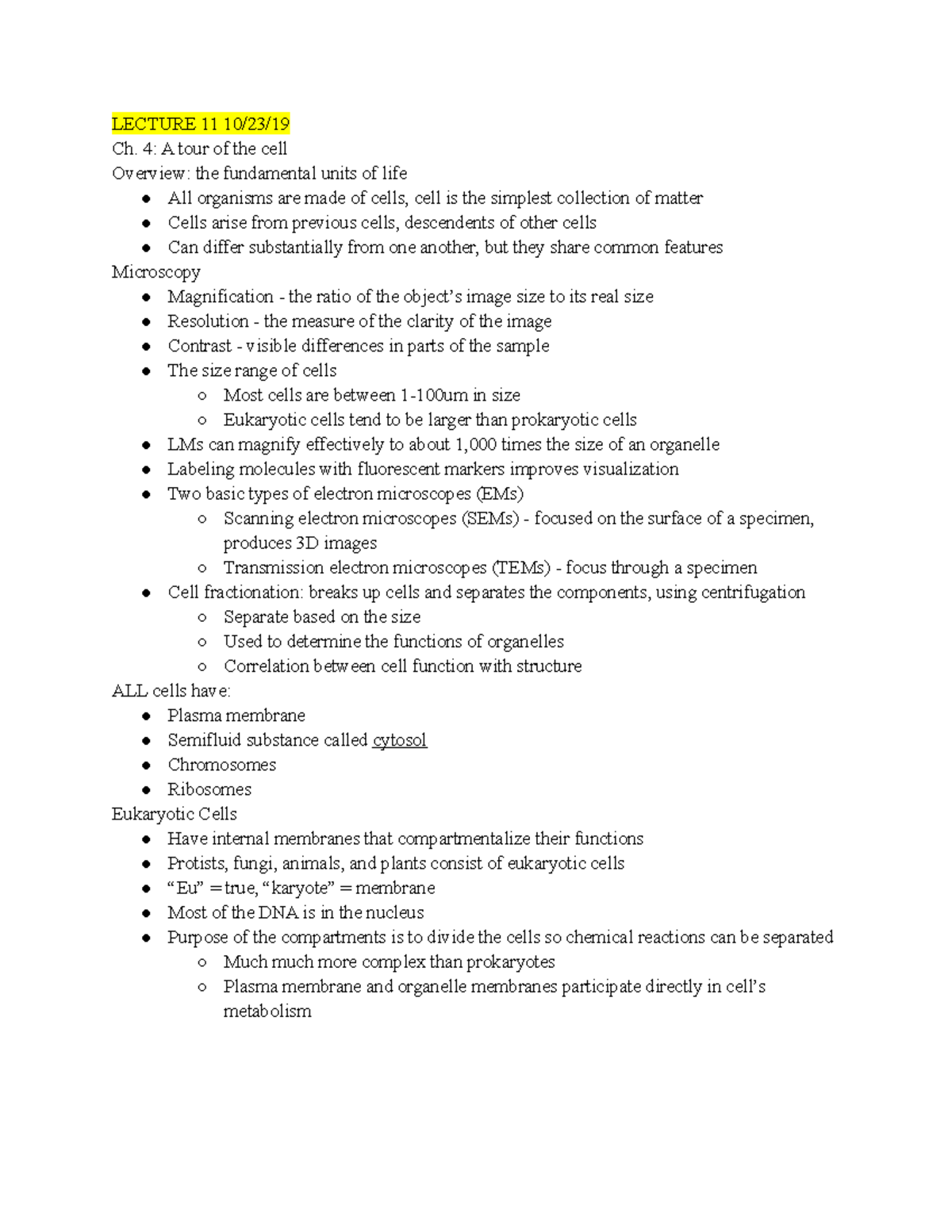 Bio Lectures 11-18 - Lecture notes 11-18 - MCDB6 - Principles of - StuDocu