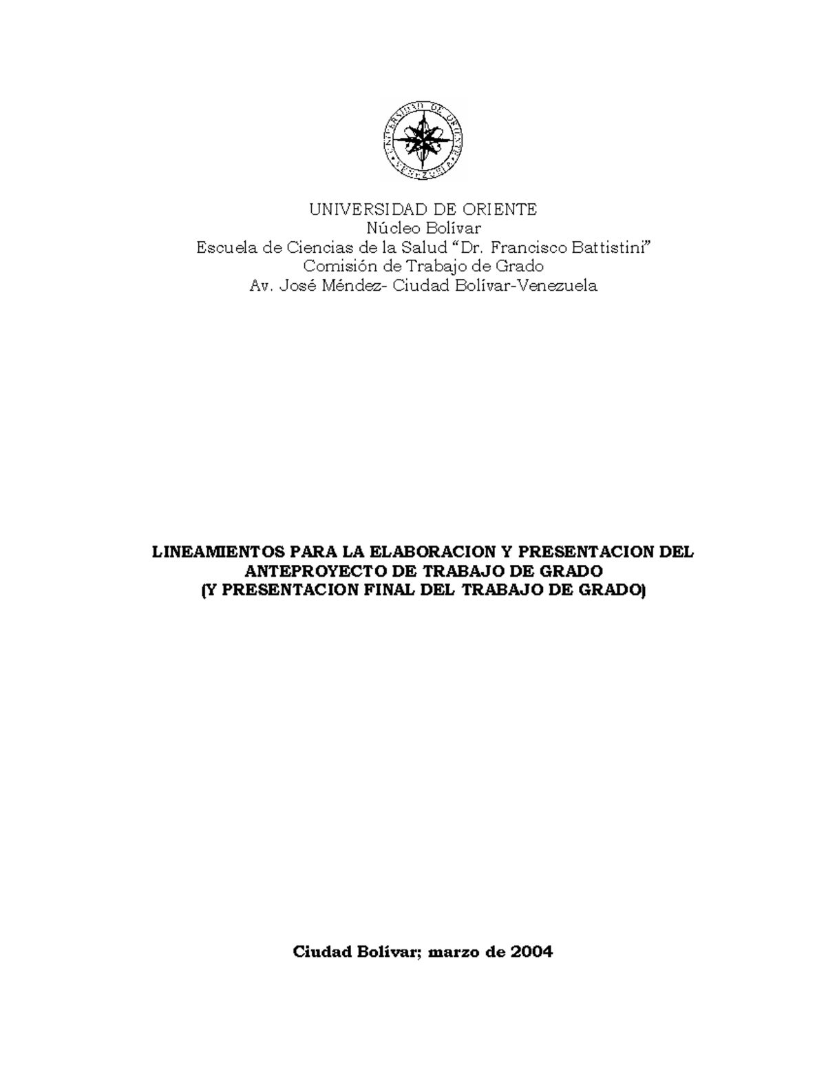 Manual Comision Tesis-UDO - UNIVERSIDAD DE ORIENTE Núcleo Bolívar ...