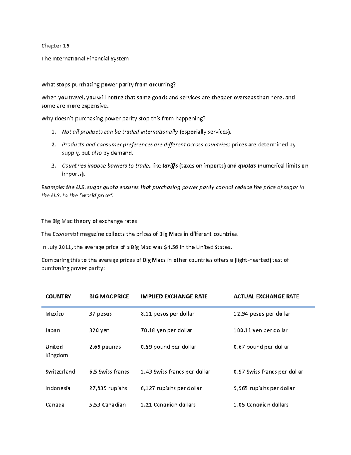 Chapter 19 Lecture Notes 2 - Chapter 19 The International Financial ...