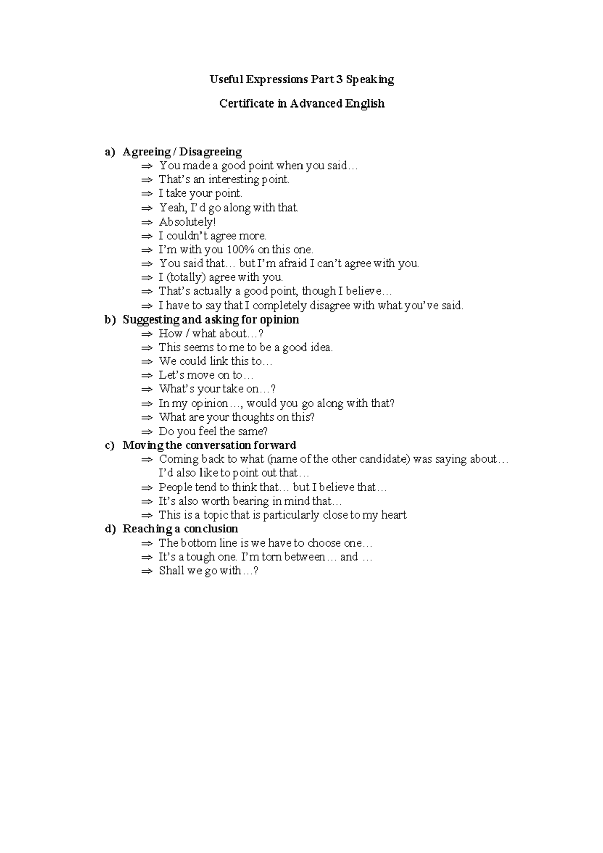 Useful expressions part 3 speaking - Useful Expressions Part 3 Speaking ...