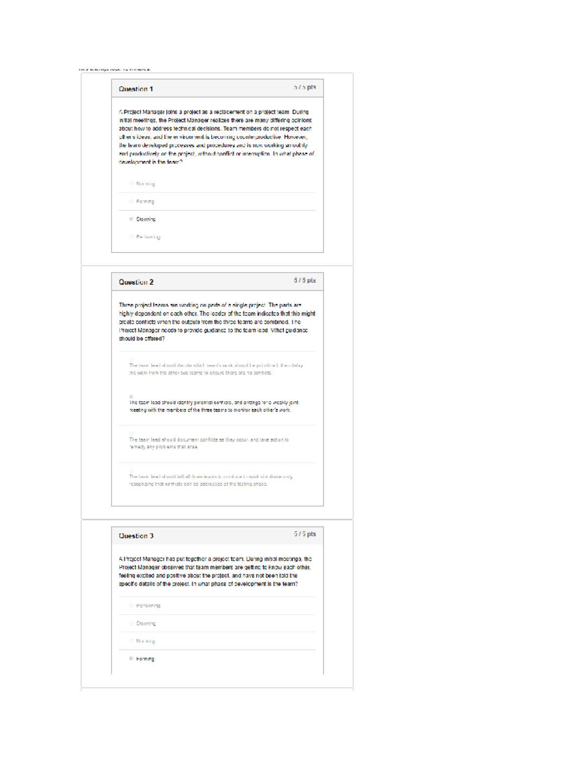 Quiz - Assignment and tutorial work - Question 1 pts A Project Manager ...