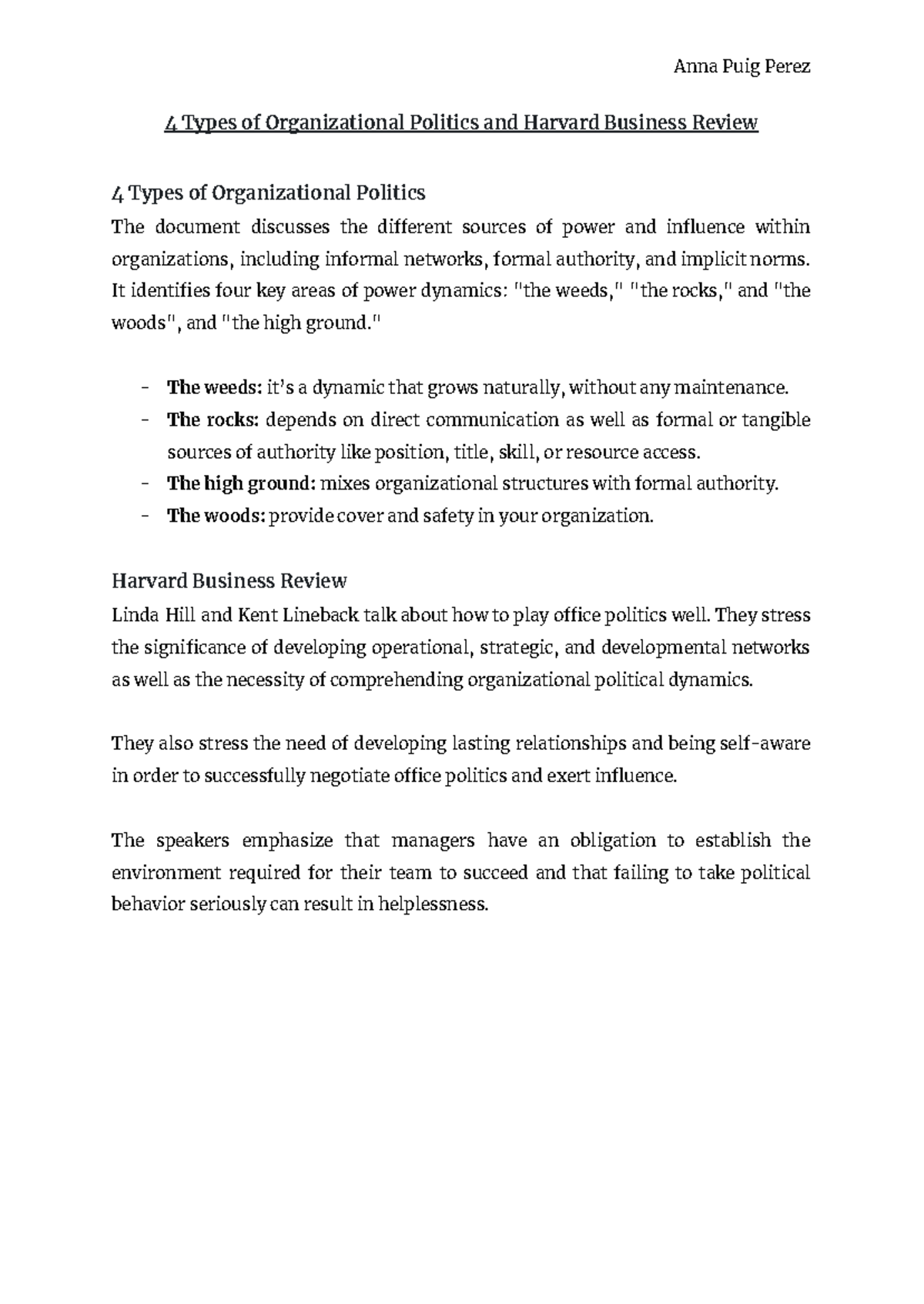 4 Types of Organizational Politics and Harvard Business Review - It ...