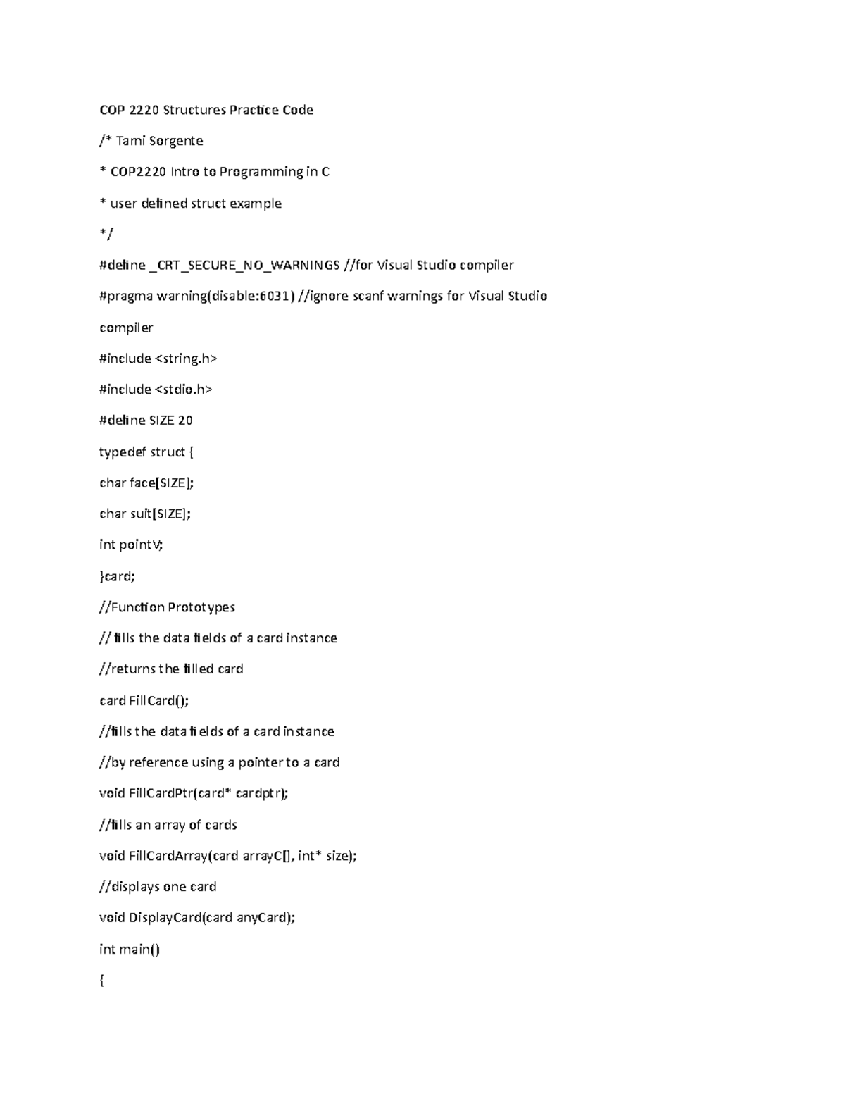 Cop 2220 Structures Practice Code Face Prompt And Get Information Printfnplease Enter 