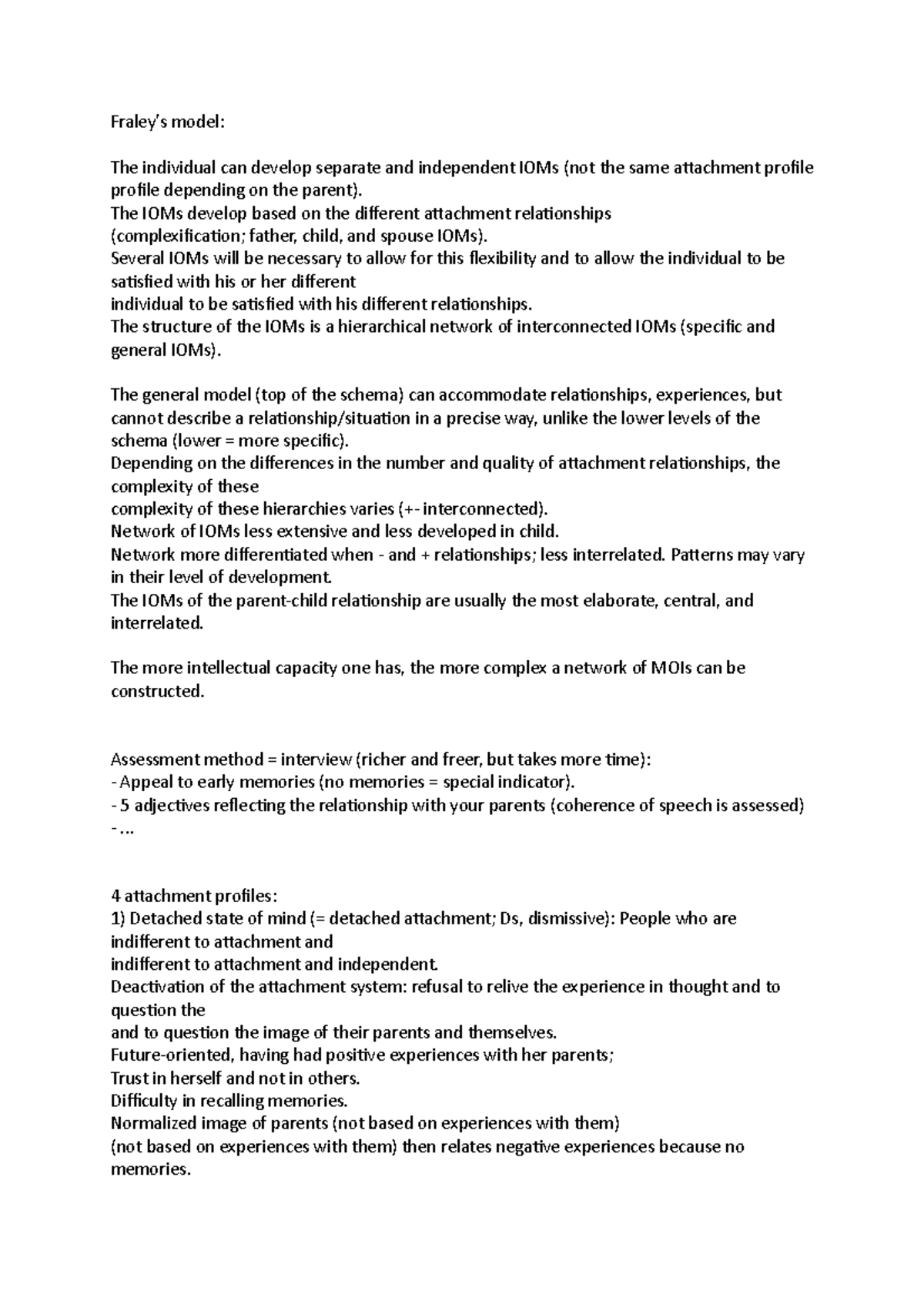 Fraley - Psychology - Fraley's model: The individual can develop ...