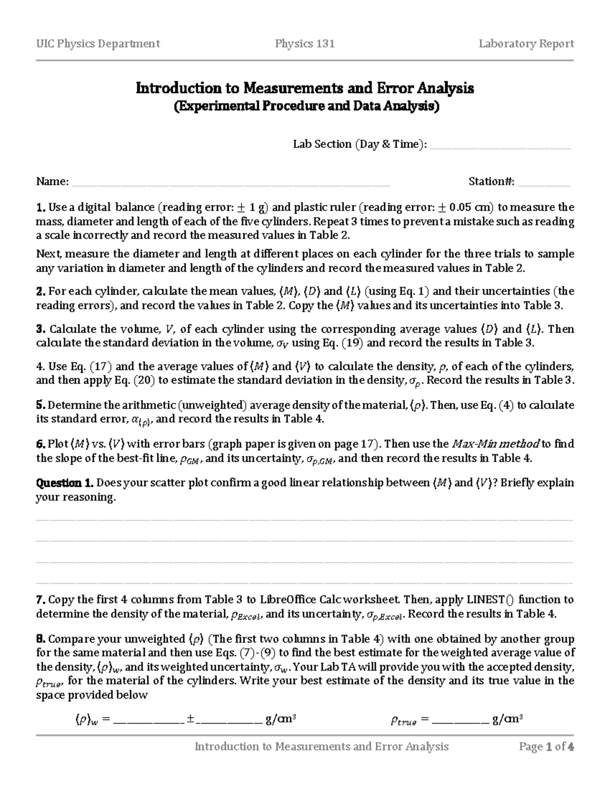 P131L01 Lab Report Template v20220829 - Introduction to Measurements ...