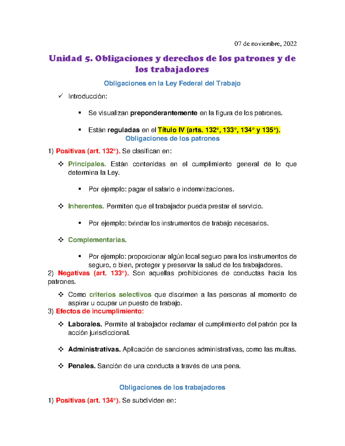 Unidad 5. Obligaciones y derechos de los patrones y de - 07 de ...
