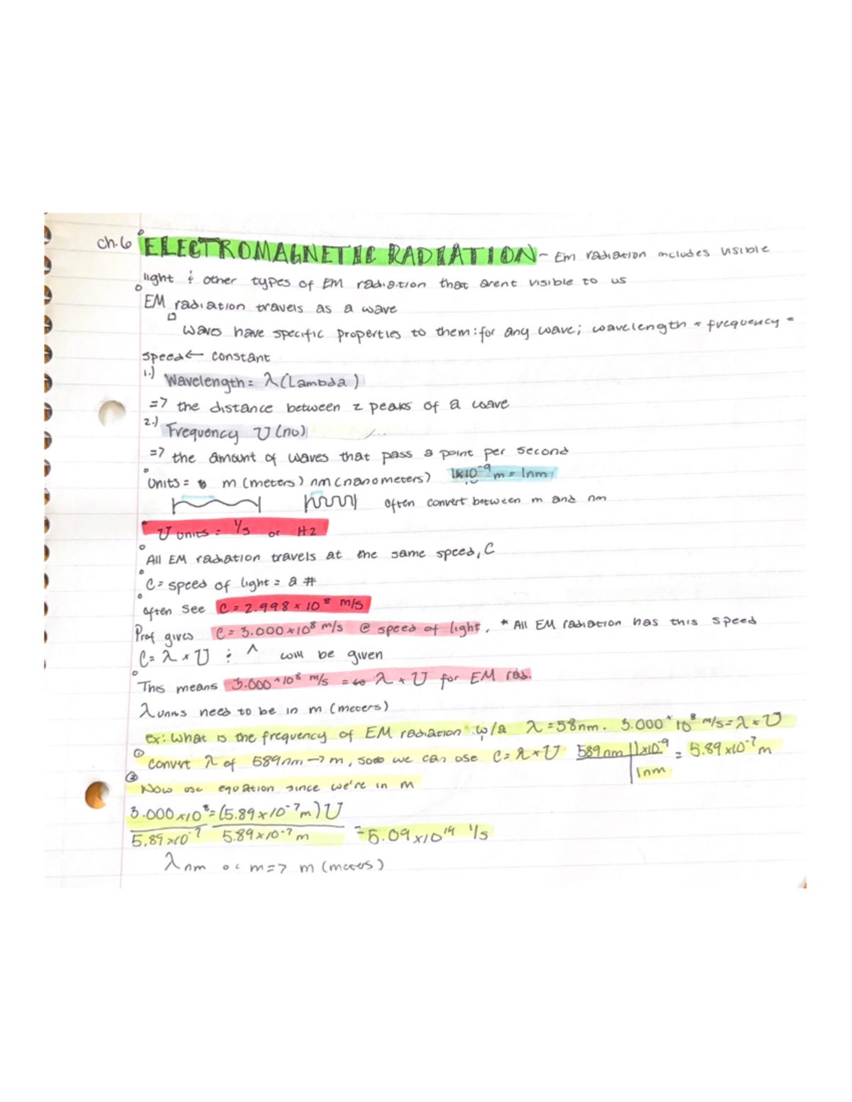 EM radiation notes - CHM 130 - Studocu