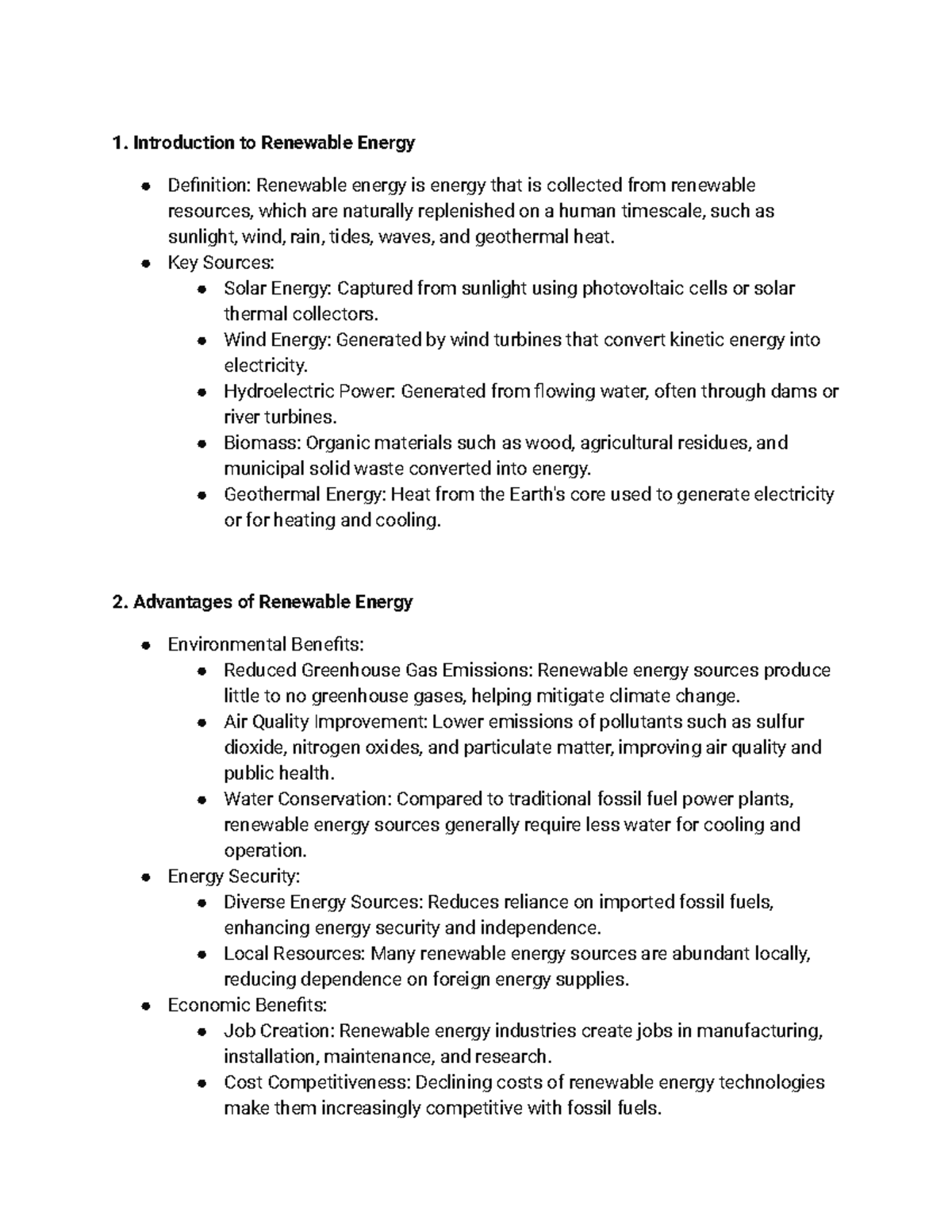 Renewable Energy Sources and Their Advantages - Introduction to ...