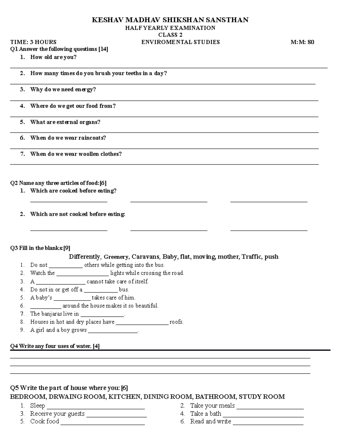 2 EVS HY 2022-2023 - sdcv - KESHAV MADHAV SHIKSHAN SANSTHAN HALF YEARLY ...