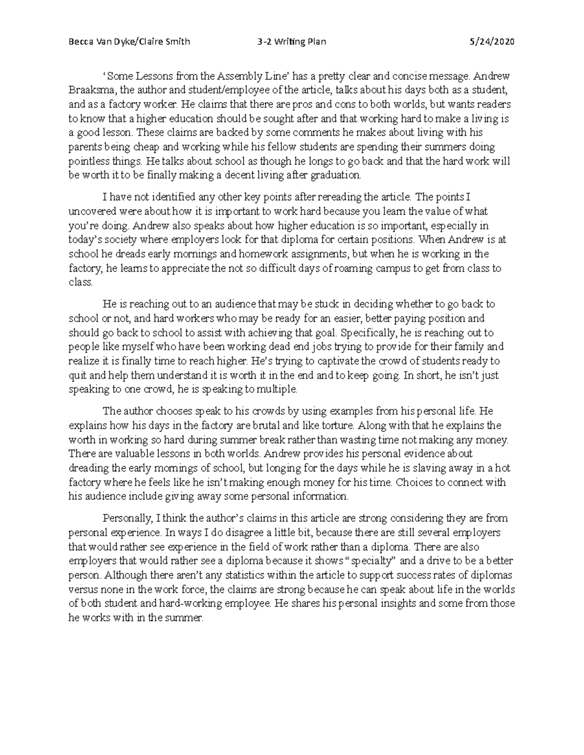 3-2 Writing Plan - ENG122 - SNHU - Studocu