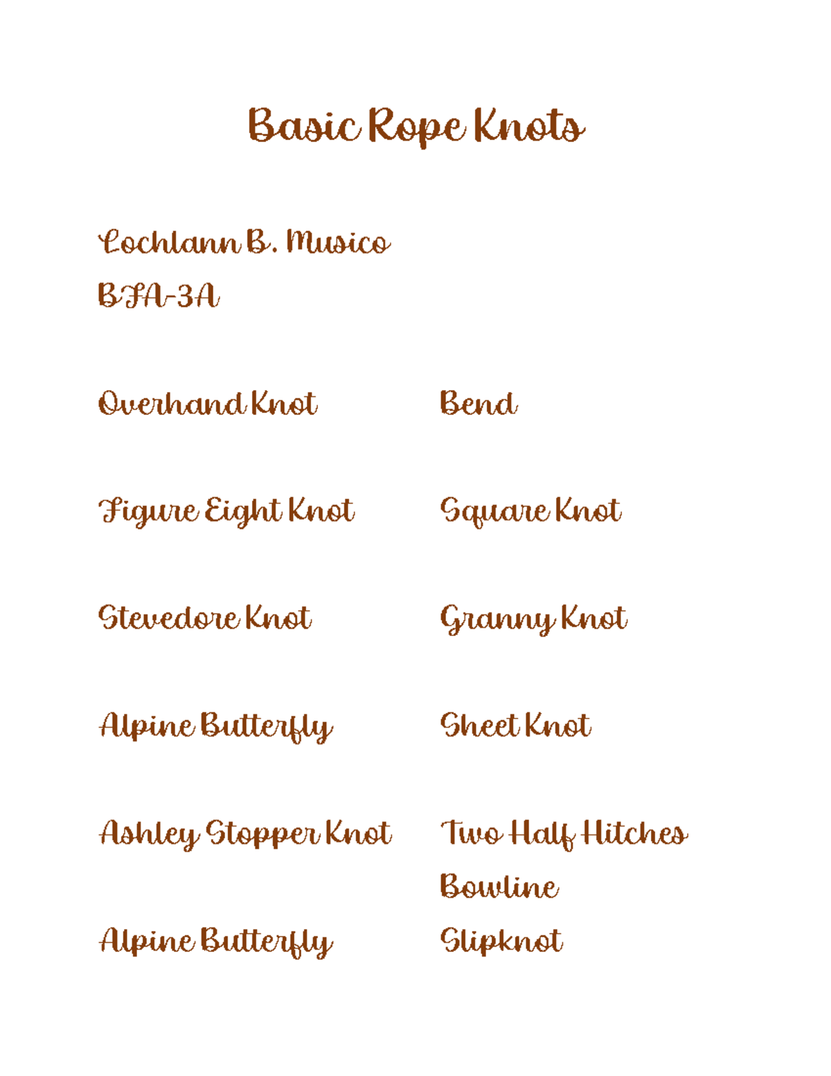 Basic Rope Knots Stickers - Bachelor of Science in Civil Engineering ...