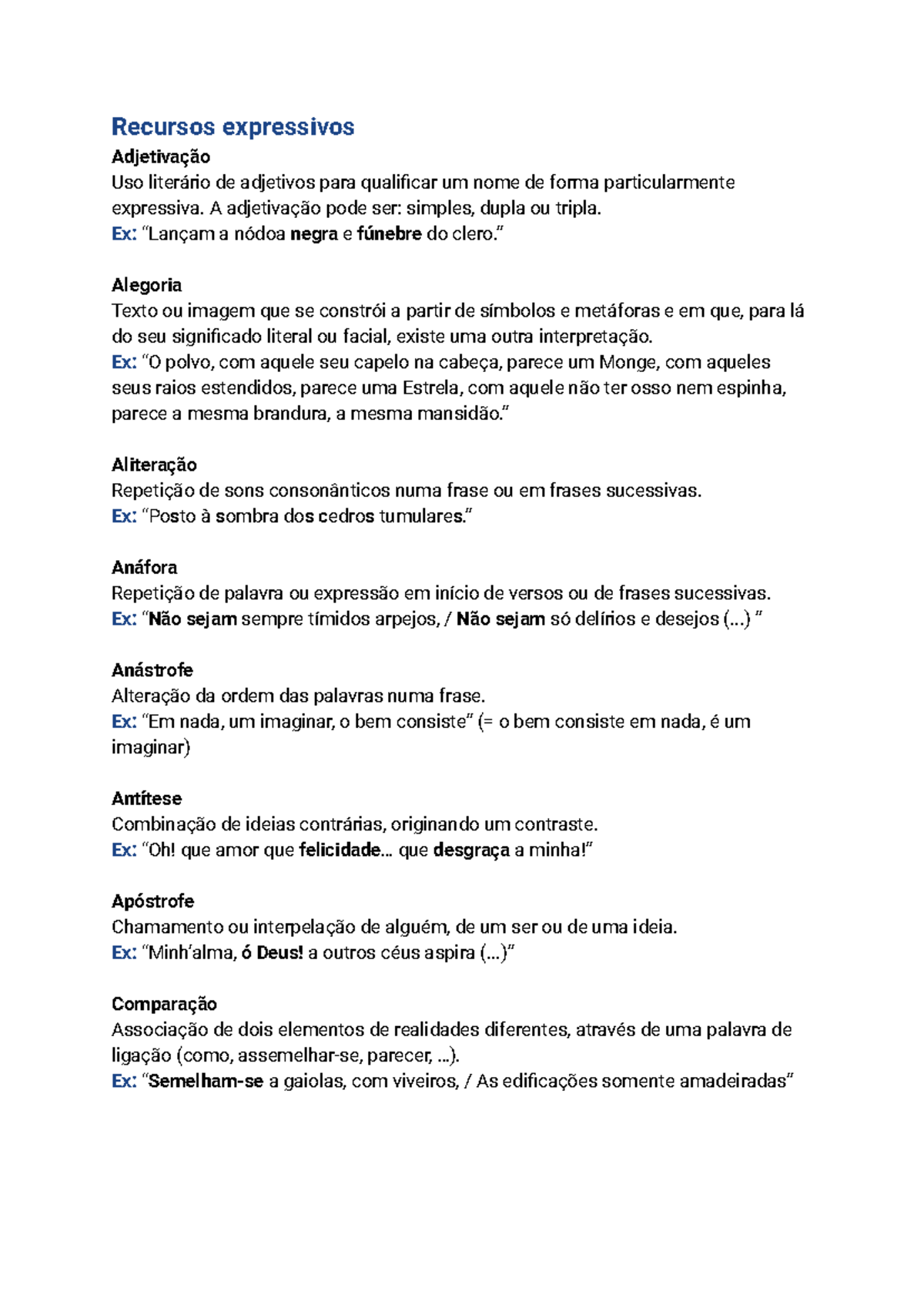 Recursos expressivos - Resumos escolares - Recursos expressivos ...