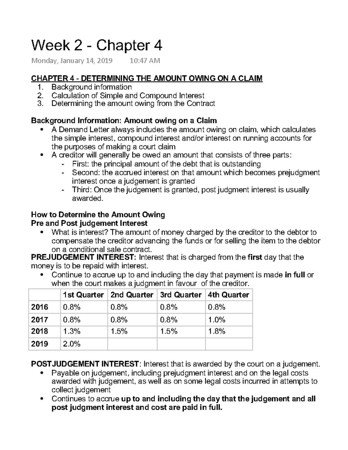 Debtor/Creditor Week 2 - Chapter 4 - Week 2 - Chapter 4 Monday, January ...