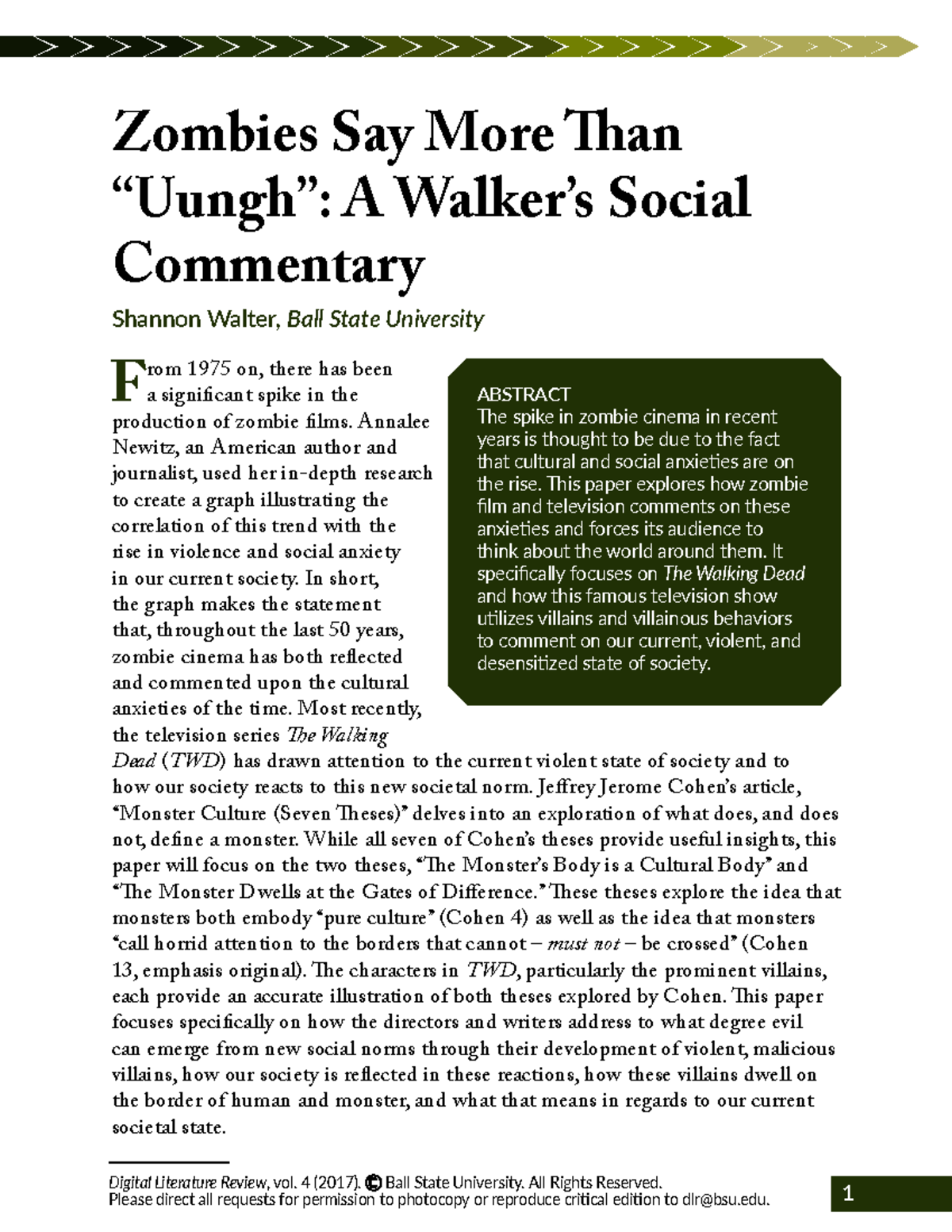zombies in movies summary - Zombies Say More Than “Uungh”: A Walker’s ...