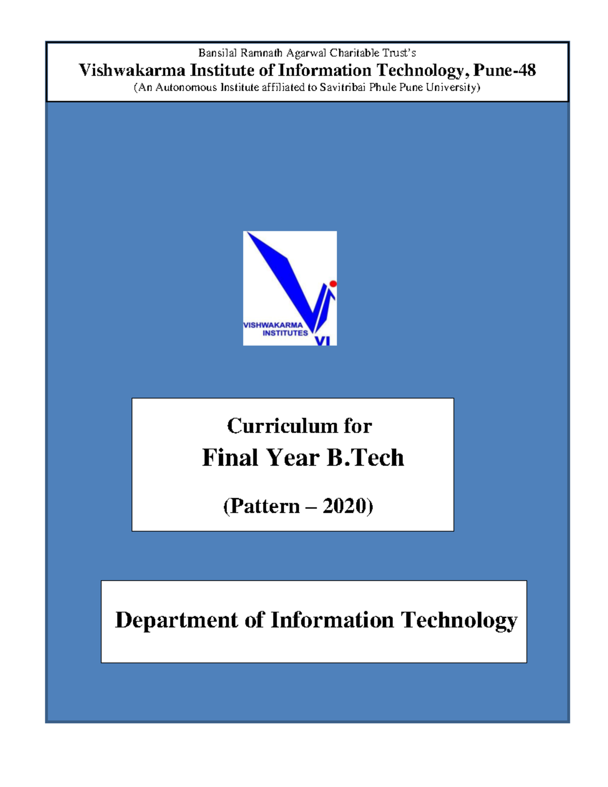 BTech IT 2020-Pattern - Curriculum for Final Year B (Pattern – 2020 ...