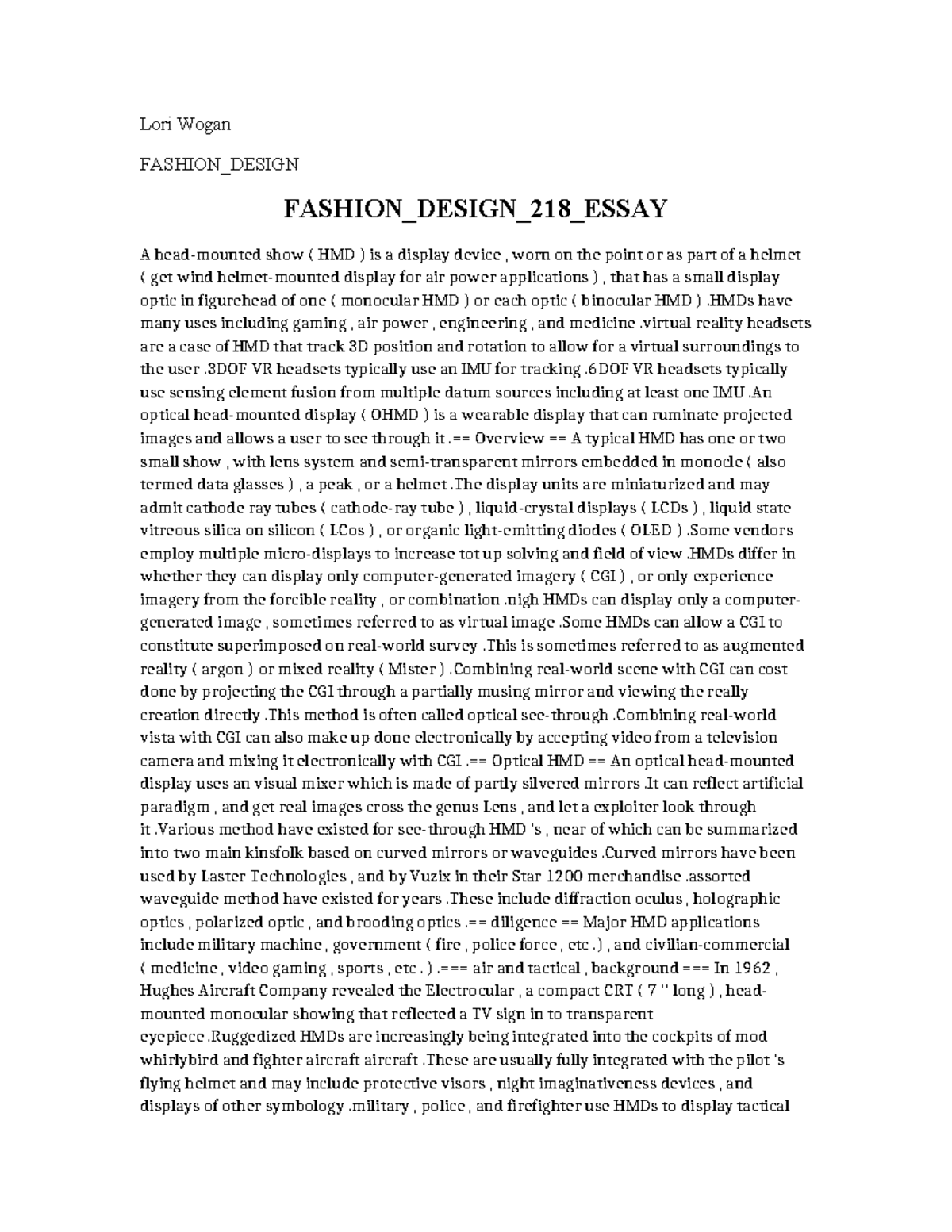 Fashion Design 218 Essay - Lori Wogan FASHION_DESIGN FASHION_DESIGN_218 ...