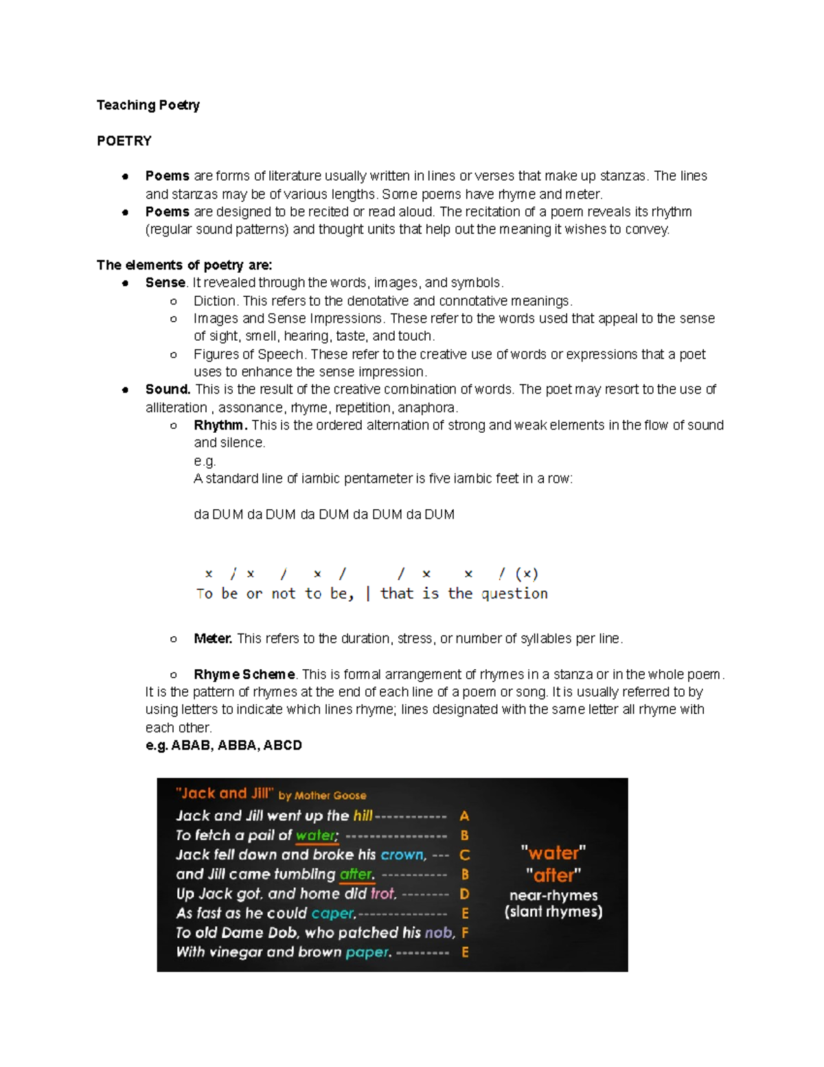 Teaching poetry docs practice - Teaching Poetry POETRY Poems are forms ...