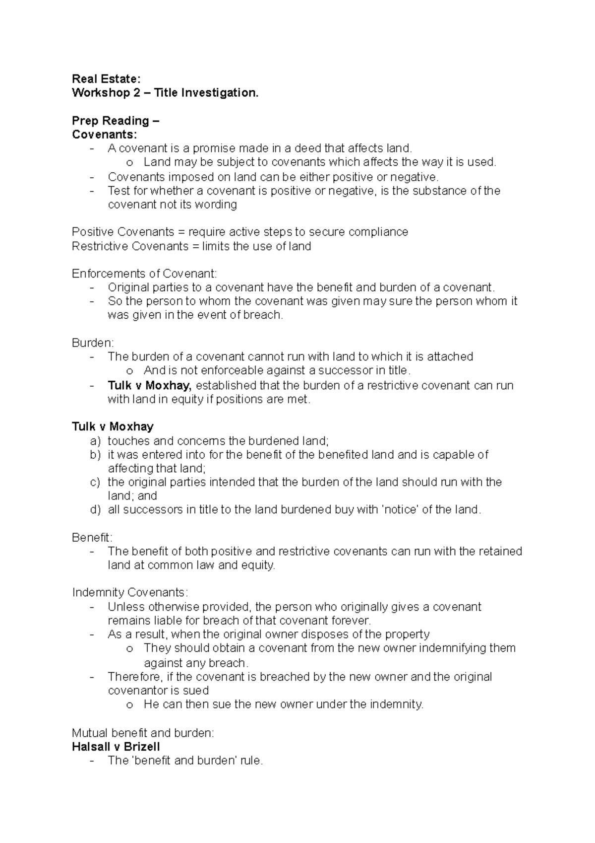 Real Estate - Workshop 2 Activities - Real Estate: Workshop 2 – Title ...