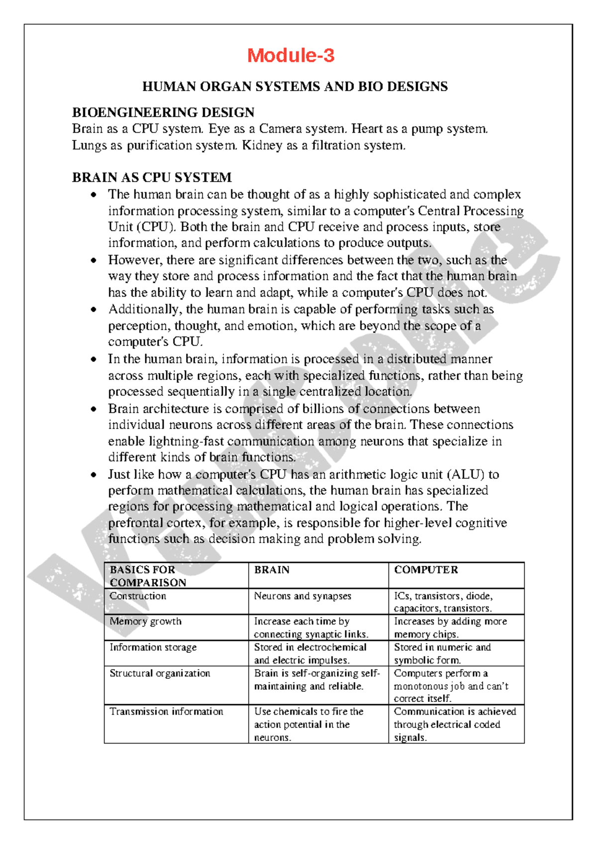 @vtucode - BBOK 407 MODULE 3 - BIOENGINEERING DESIGN Brain as a CPU ...