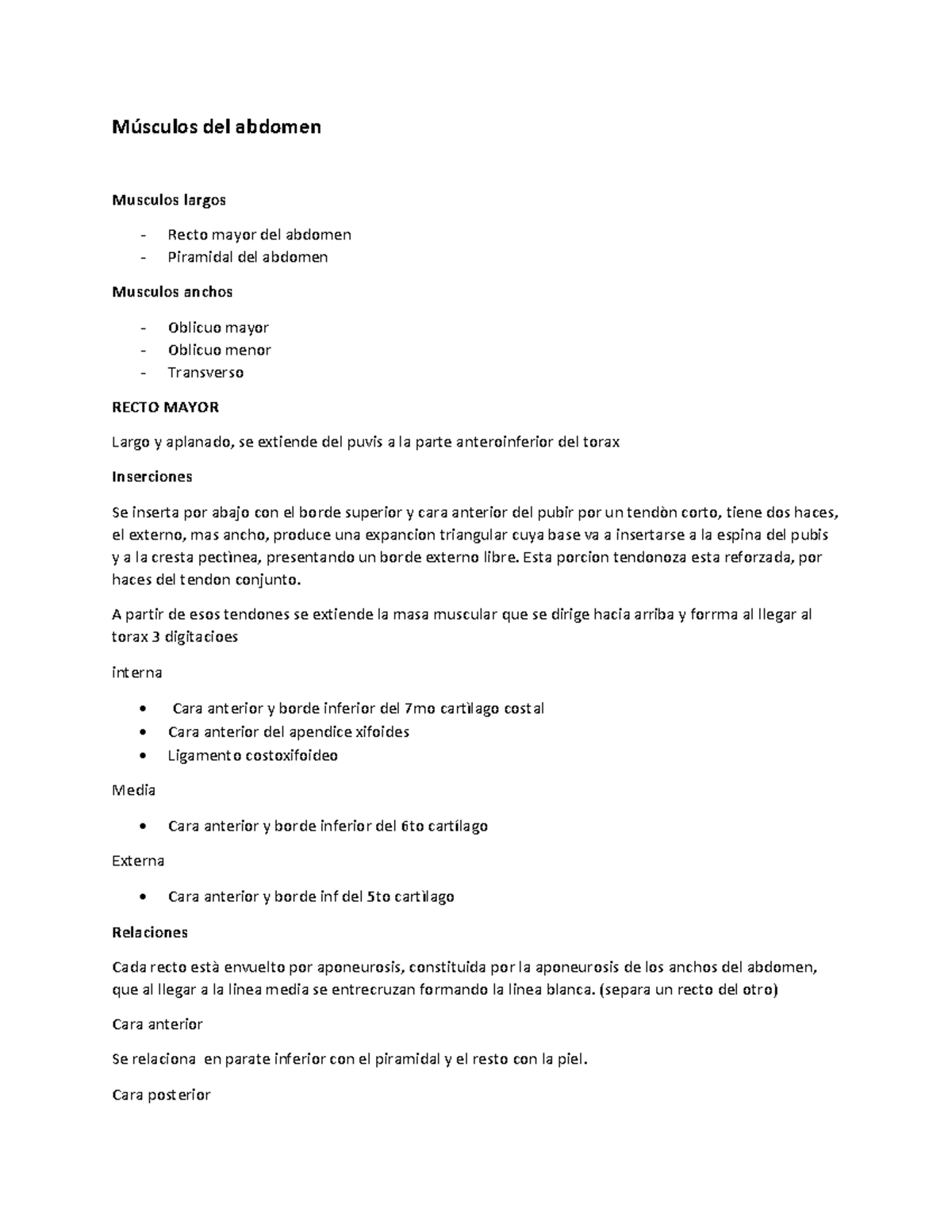 Musculos del abdomen - Músculos del abdomen Musculos largos - Recto ...