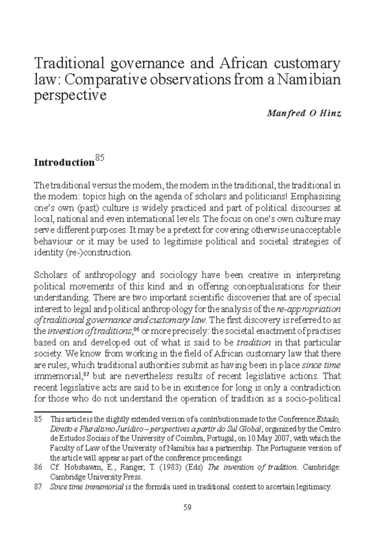 Findings ON Customary LAW - Traditional governance and African ...