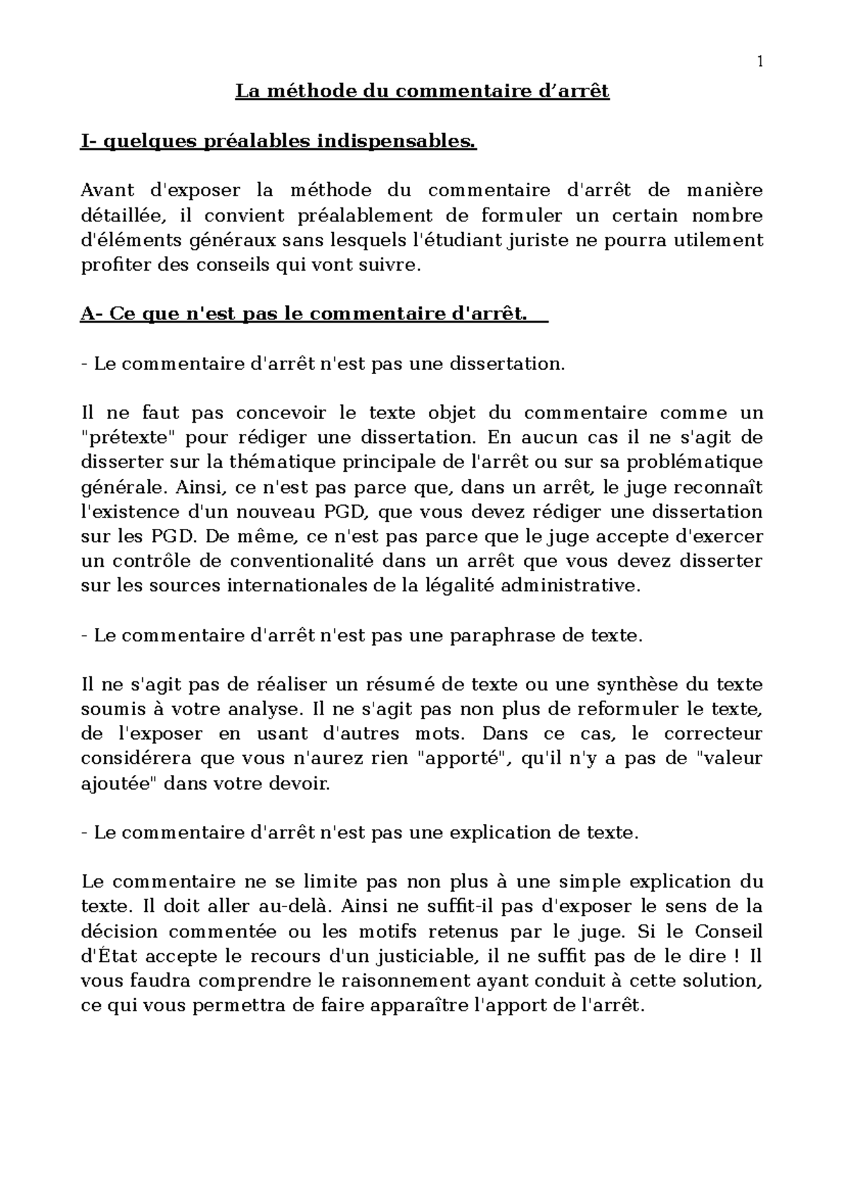 Méthode commentaire arrêt - La méthode du commentaire d’arrêt I ...