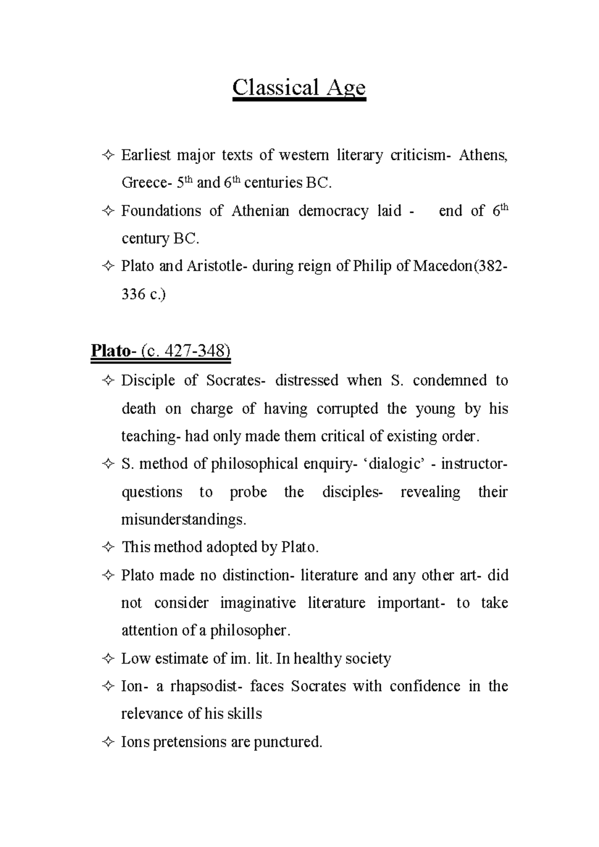 Classical age-1 - Classical Age Earliest major texts of western ...