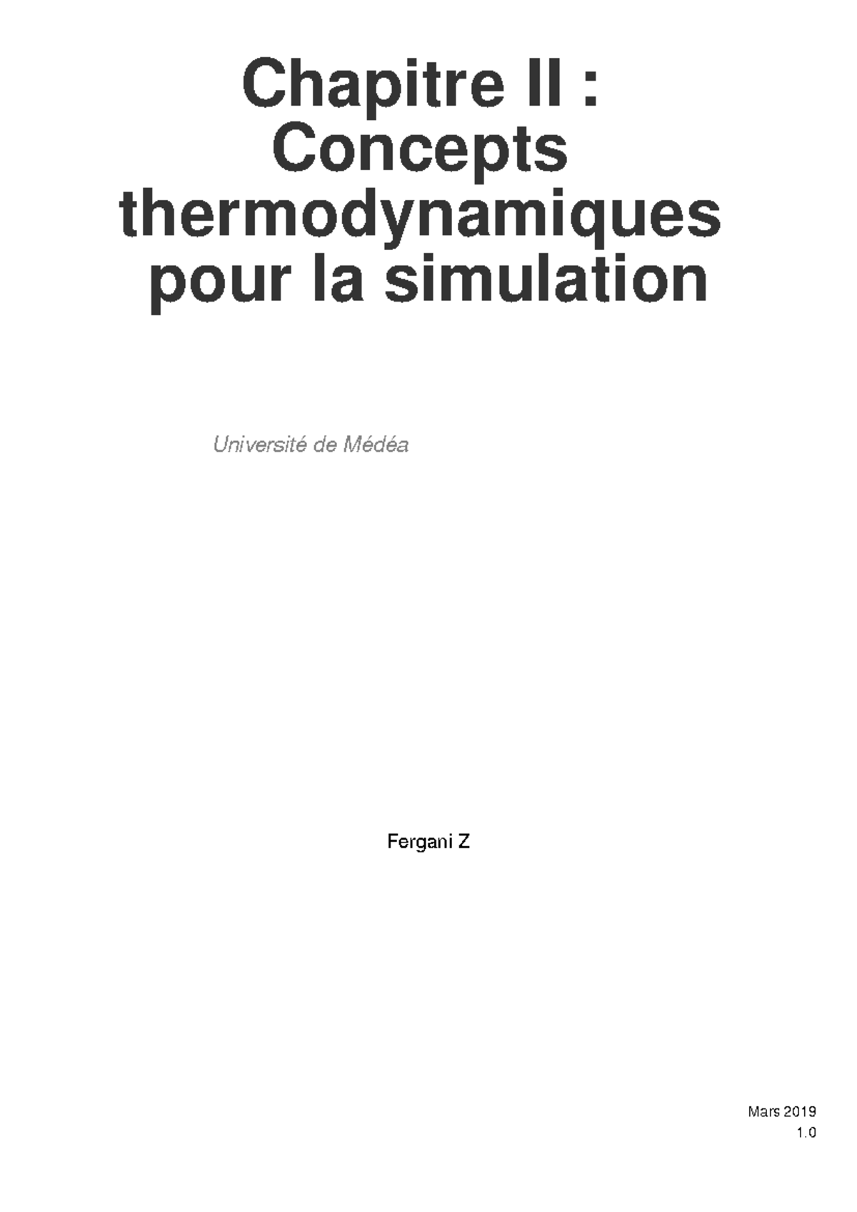 Chapitre 2 - Le génie chimique - Chapitre II : Concepts thermodynamiques pour la simulation ...