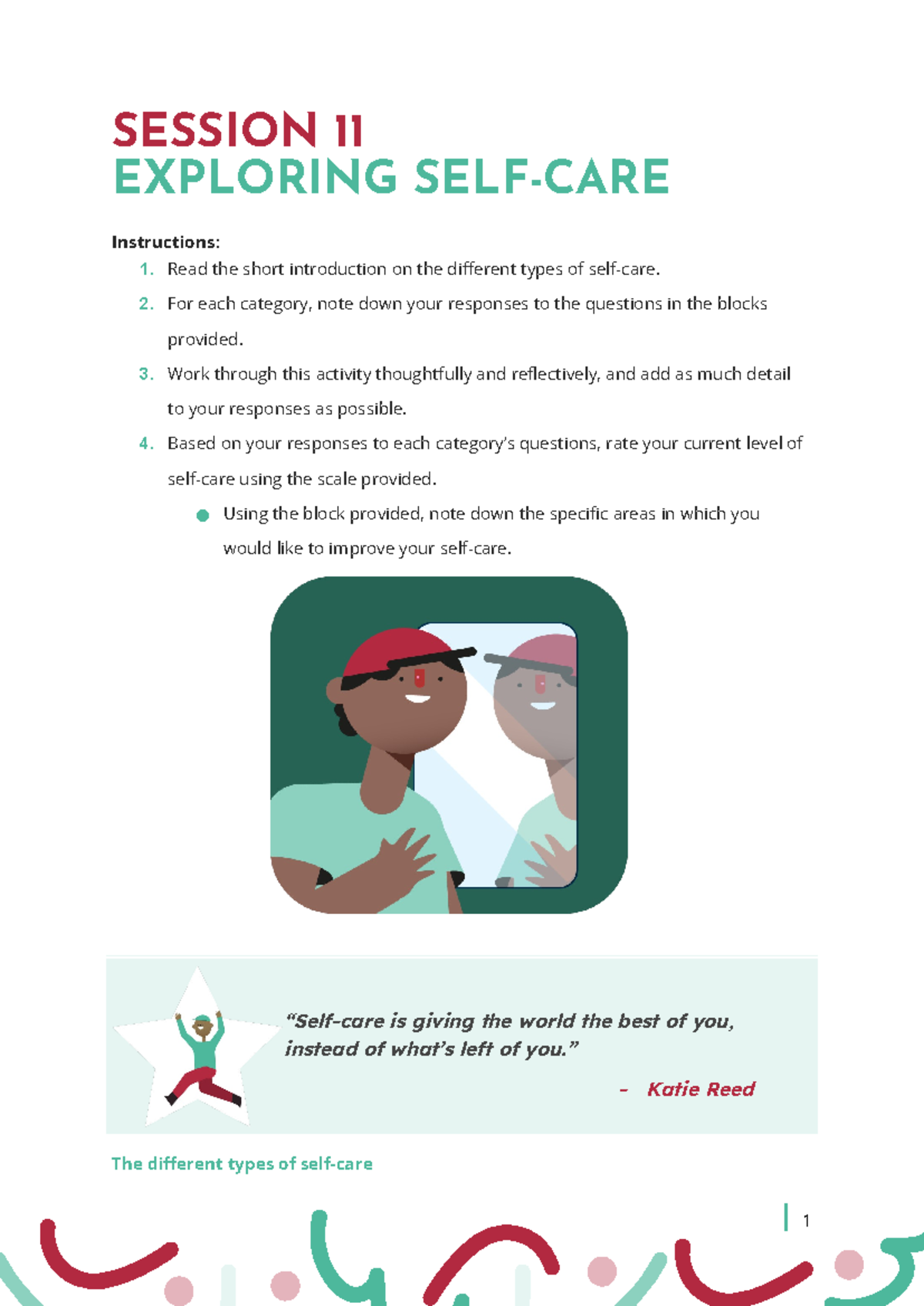 Exploring Self Care Resource - SESSION 11 EXPLORING SELF-CARE ...