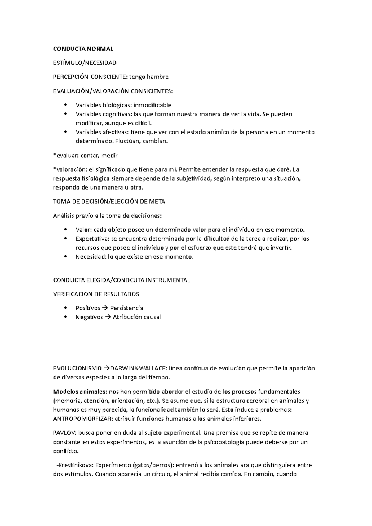 Conducta Normal Psicopatologia experimental - CONDUCTA NORMAL ESTÍMULO ...