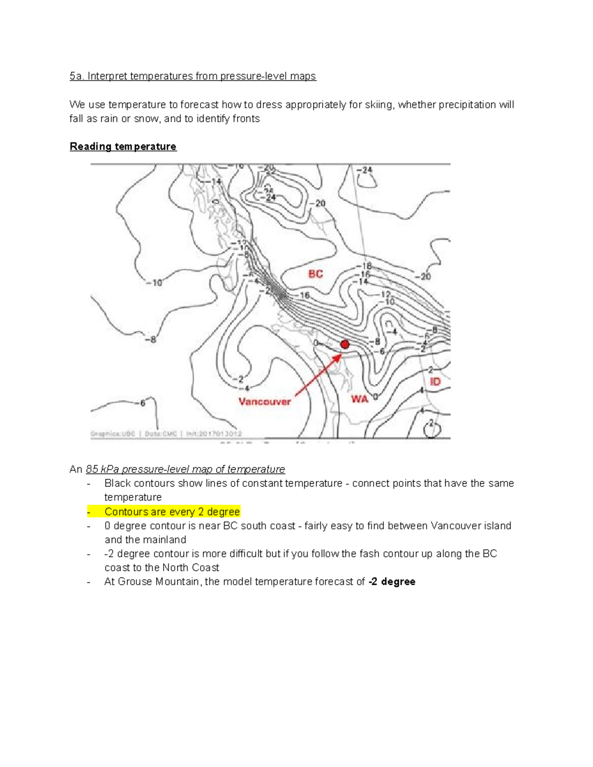 5a - Lecture notes 5a - 5a. Interpret temperatures from pressure-level ...
