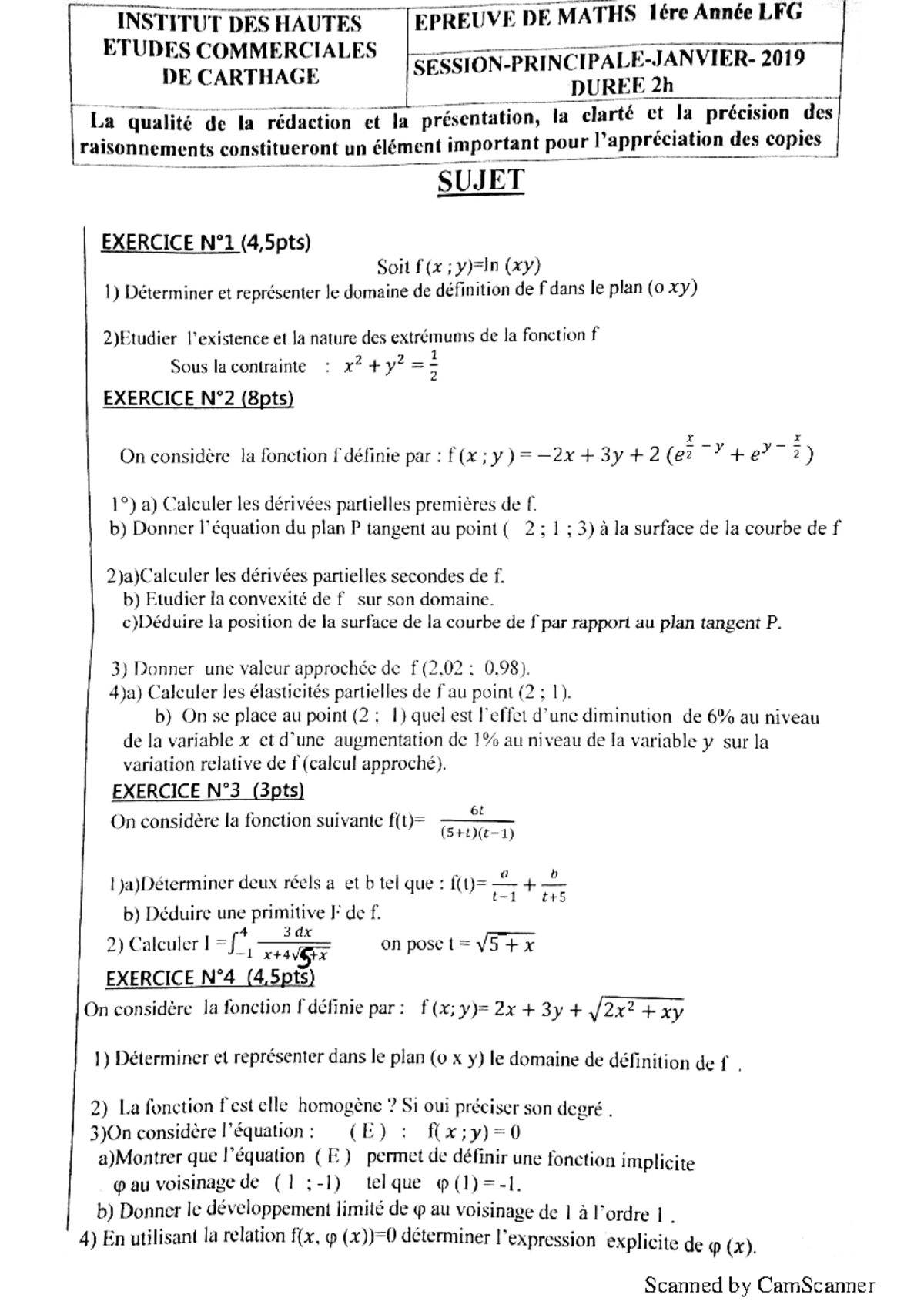 Examen math janvier 2019 - Logique formelle - Scanned by CamScanner ...