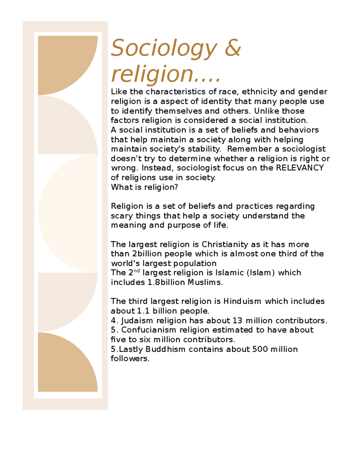 Document 25 chelsie powell - Sociology & religion.... Like the ...