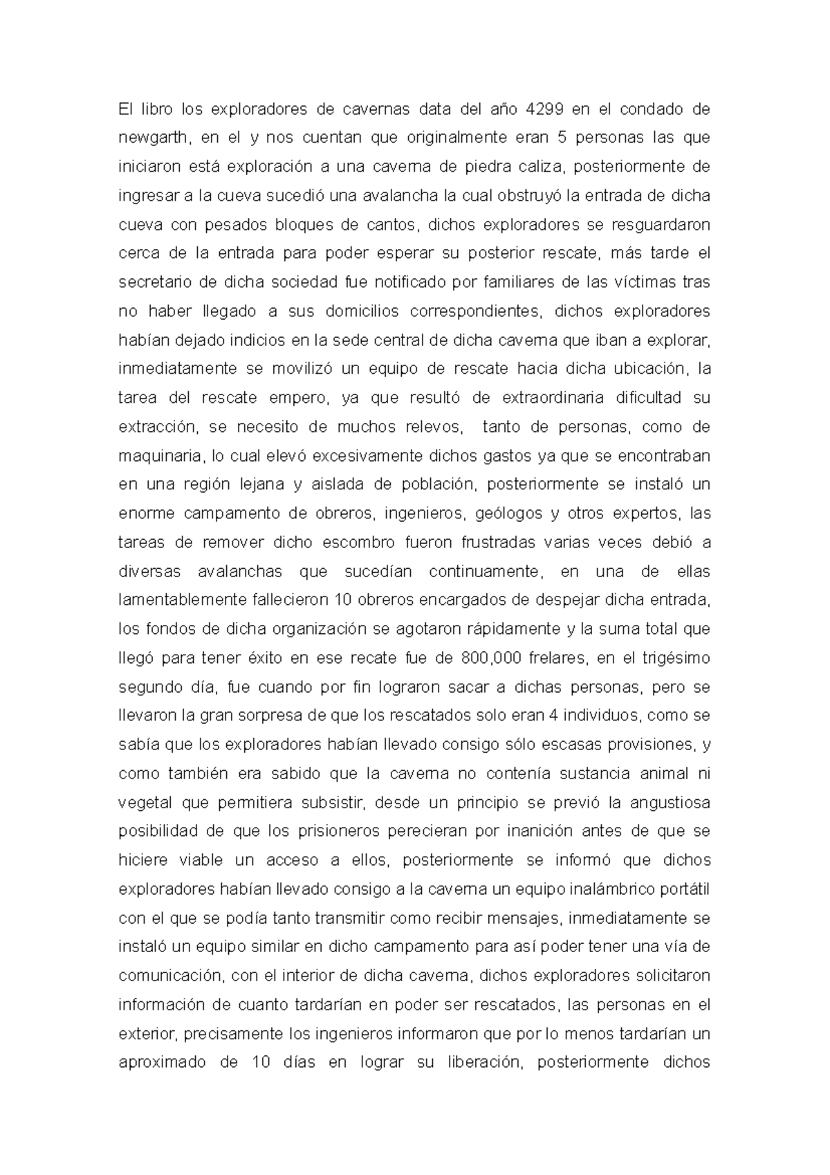 3 cuartillas - Taller de Expresión - El libro los exploradores de ...