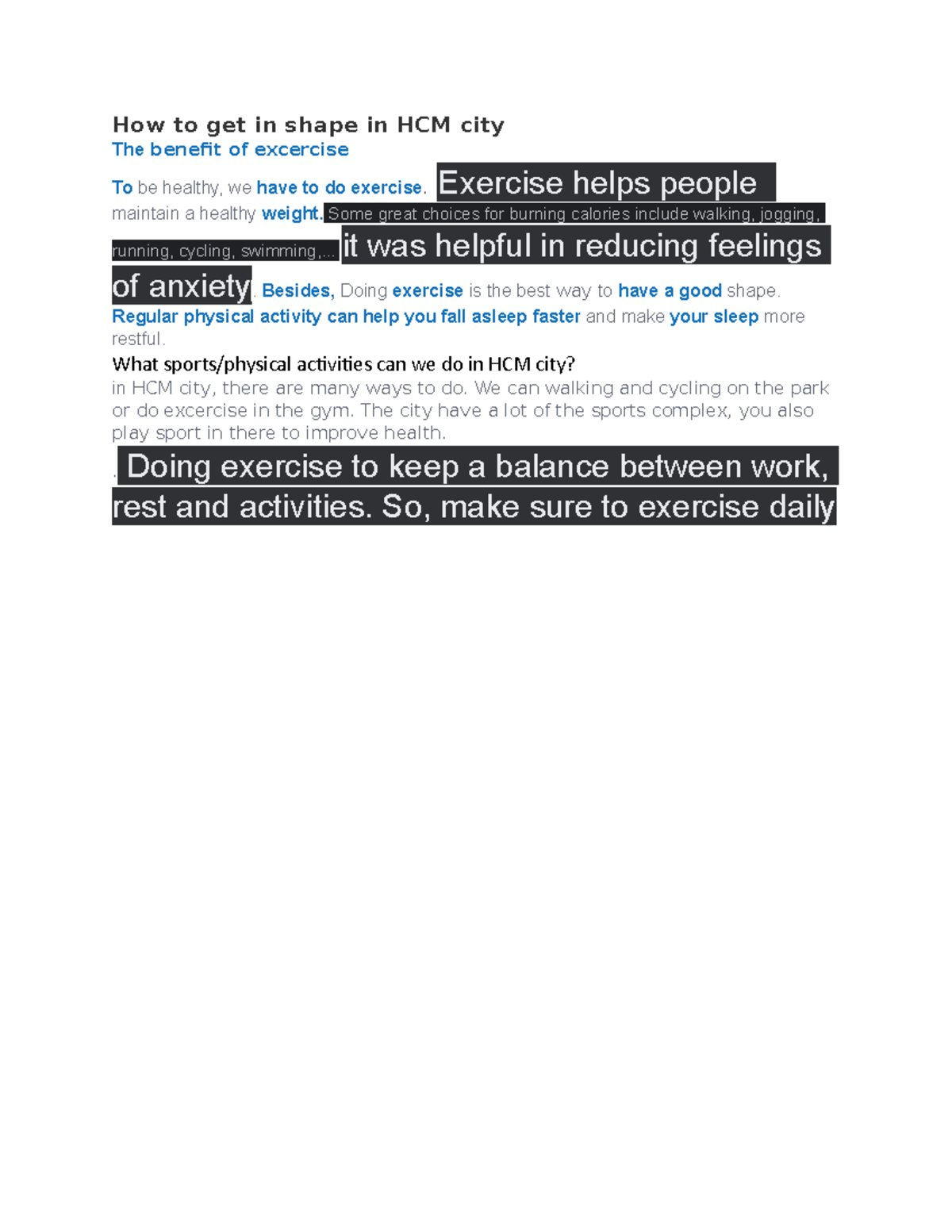 How to get in shape in HCM city - Exercise helps people maintain a ...