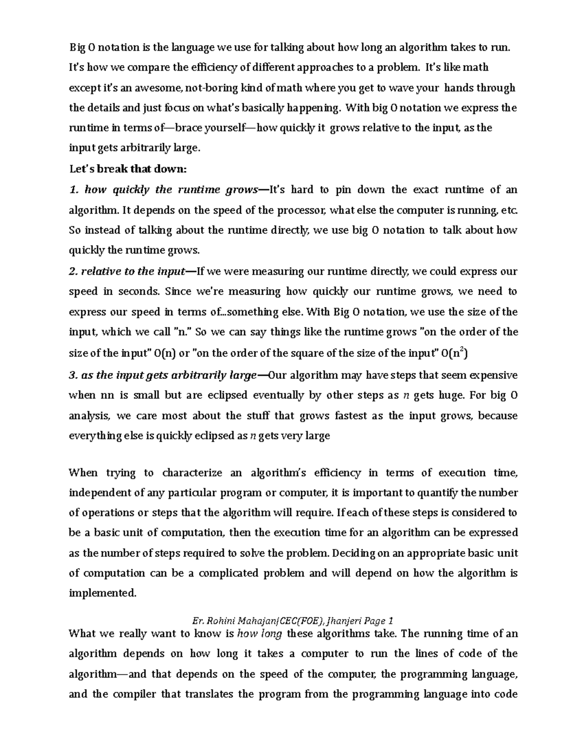 DSA 7 - DSA 7 - Big O notation is the language we use for talking about ...