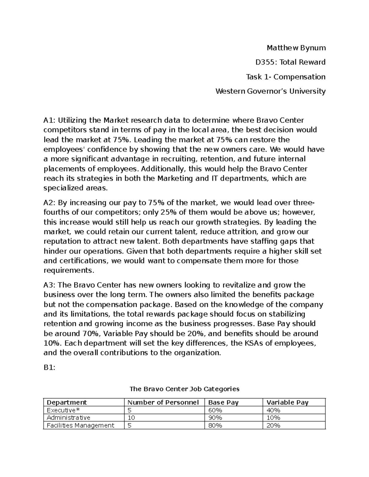 D355 Task 1- M. Bynum - Passed on the first attempt. - Matthew Bynum ...