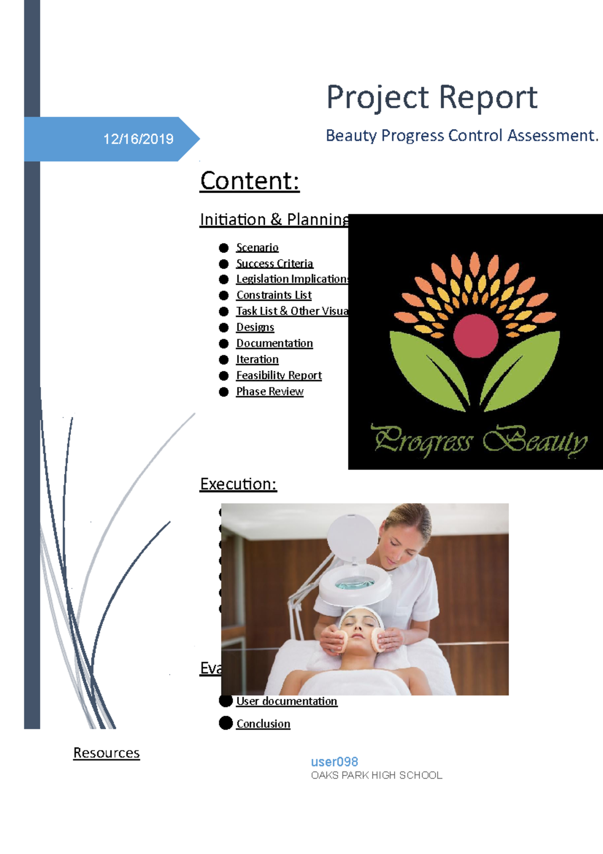 Project Report (Final Phase Review) - Content: Initiation & Planning ...